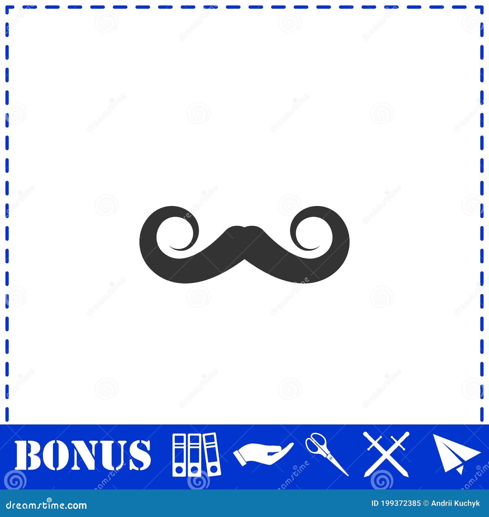 Whiskers icon flat stock illustration. Illustration of facial - 199372385