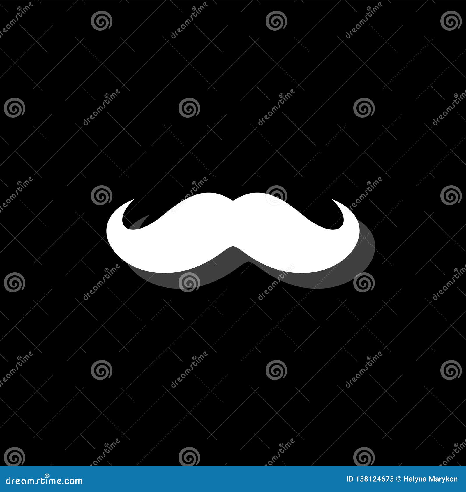 Whiskers icon flat stock illustration. Illustration of icon - 138124673
