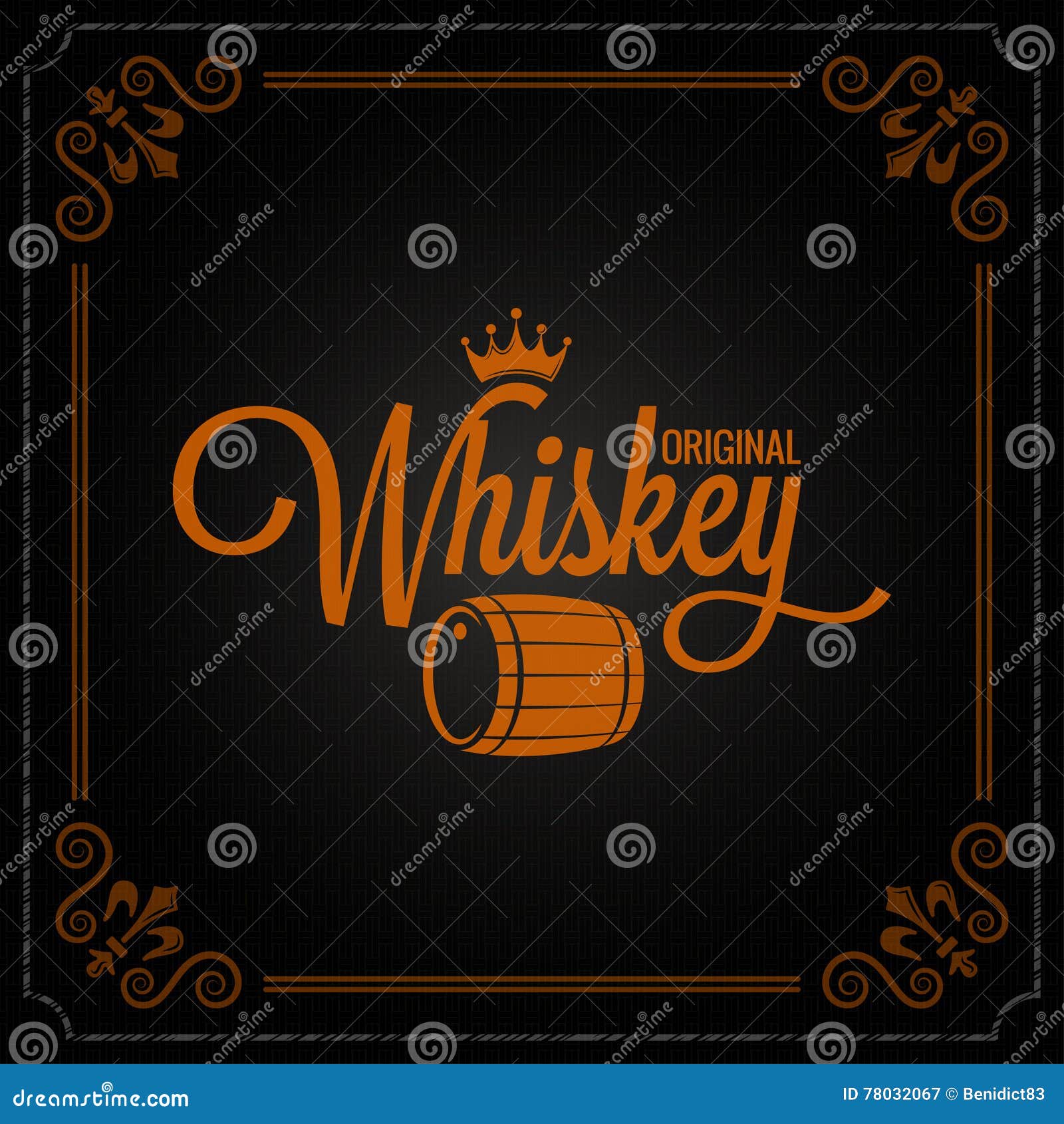 Whiskey Barrel Label Design Logo Background Stock Vector - Illustration ...