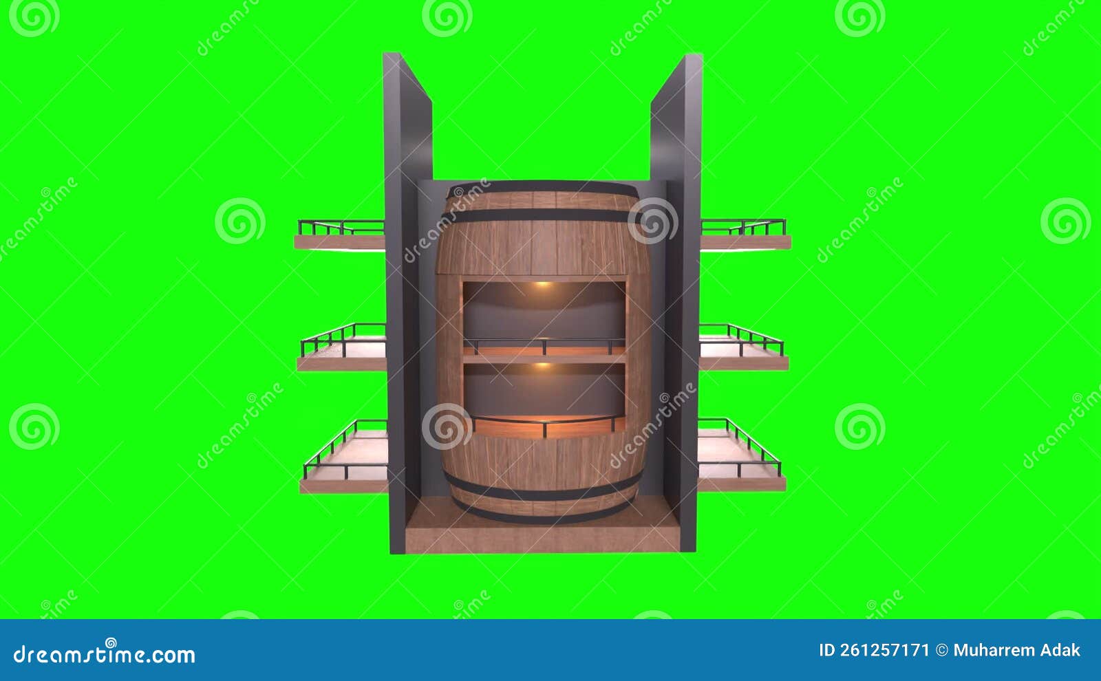 Whiskey Barrel Stand 3d Object Rotating Loop Stock Video - Video of ...