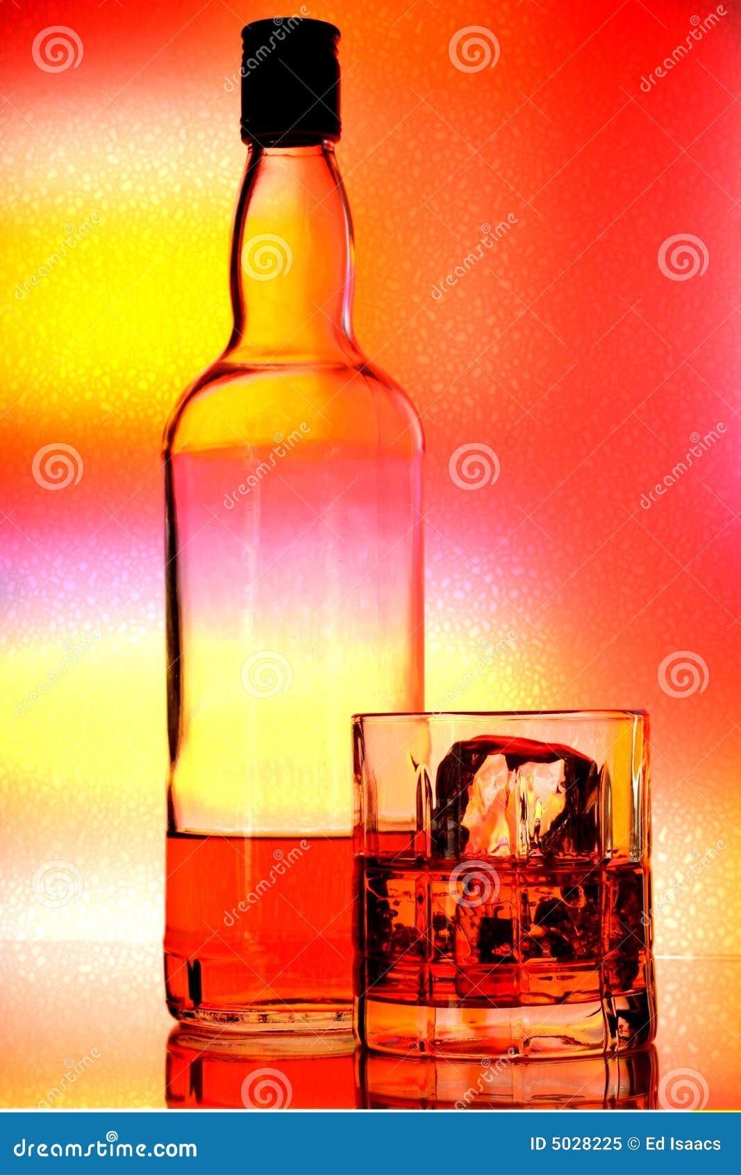 Whiskey Bottle & Glass Abstract Stock Image - Image of hooch, cubes ...