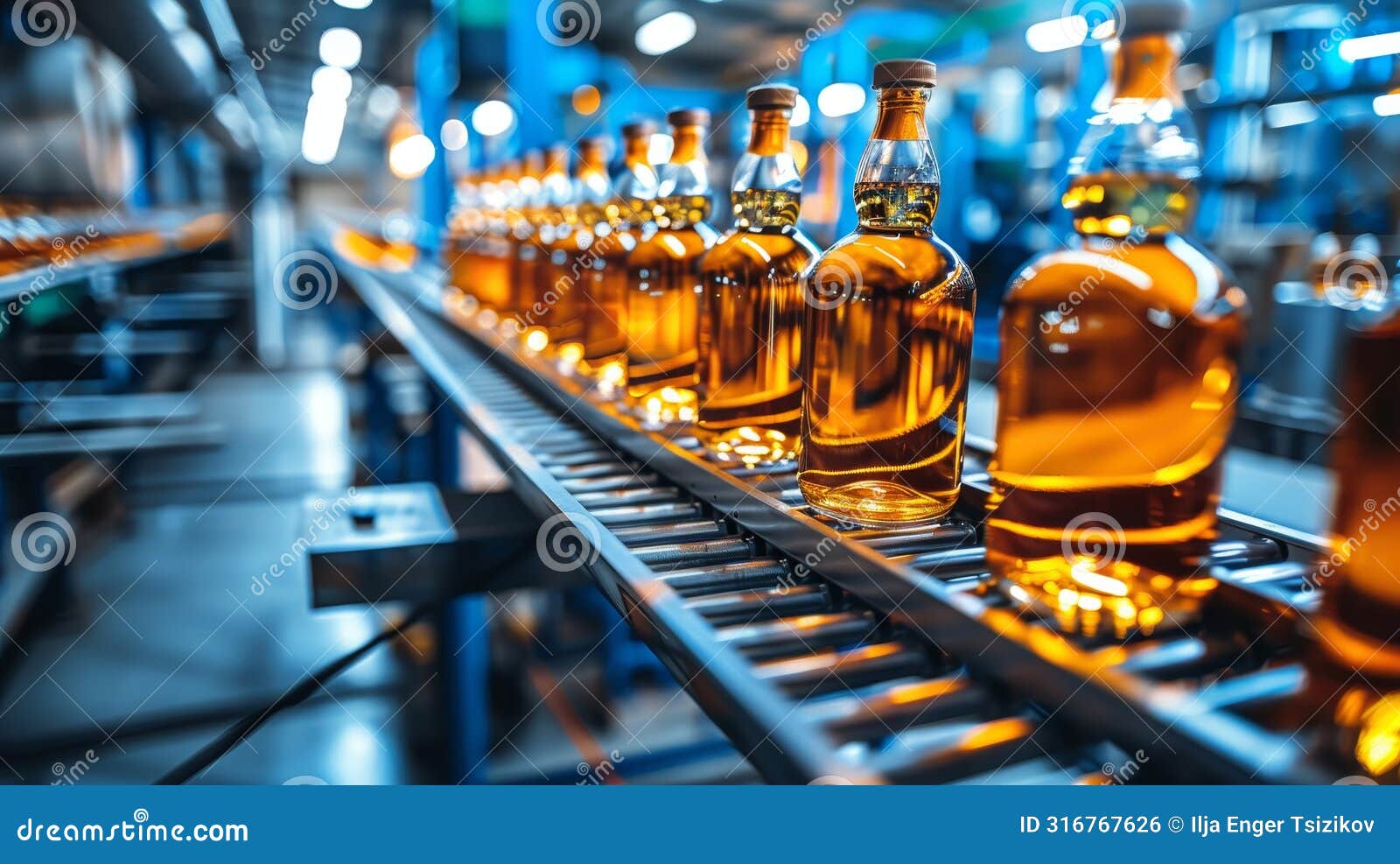 Whiskey Bottling Process in a Traditional Factory Setting for Efficient ...