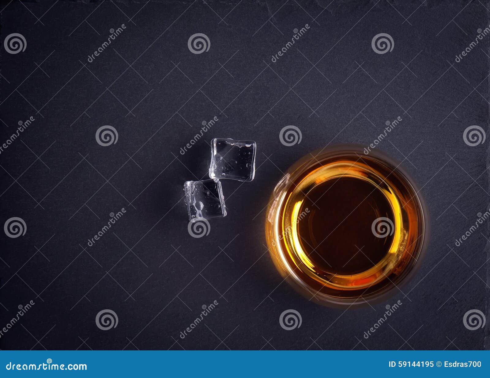 Whiskey, Bourbon, Brandy, or Cognac on Log Table Stock Image - Image of ...