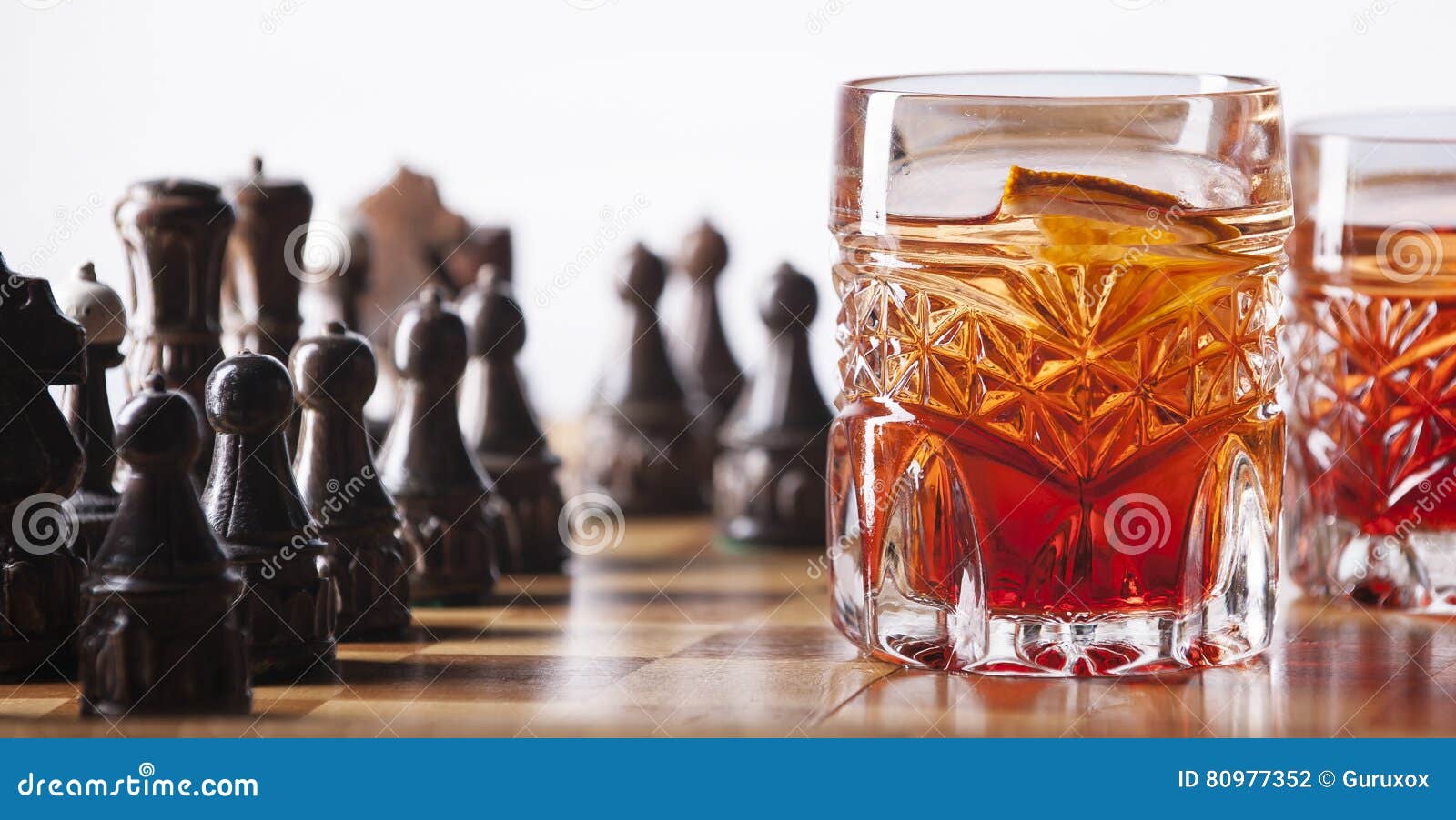 Whiskey and chess stock photo. Image of liquid, closeup - 80977352