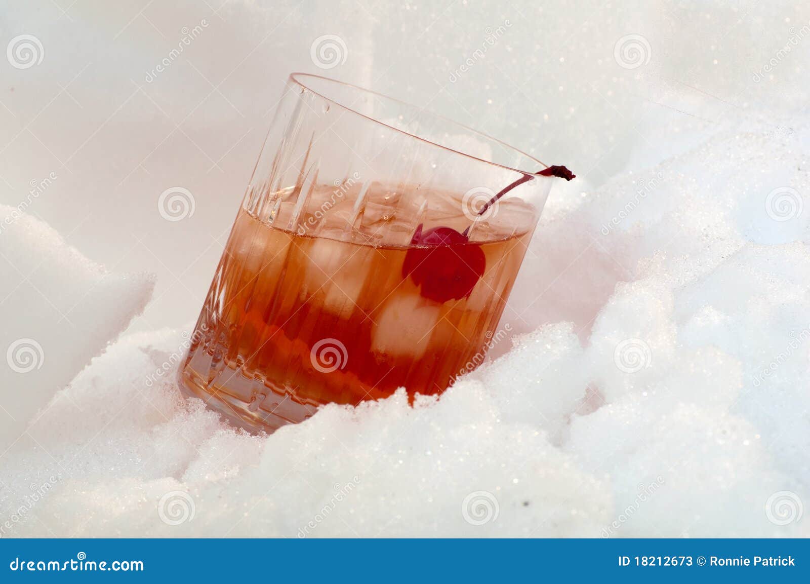 Whiskey Cocktail in the Snow Stock Image - Image of refreshing, mixed ...