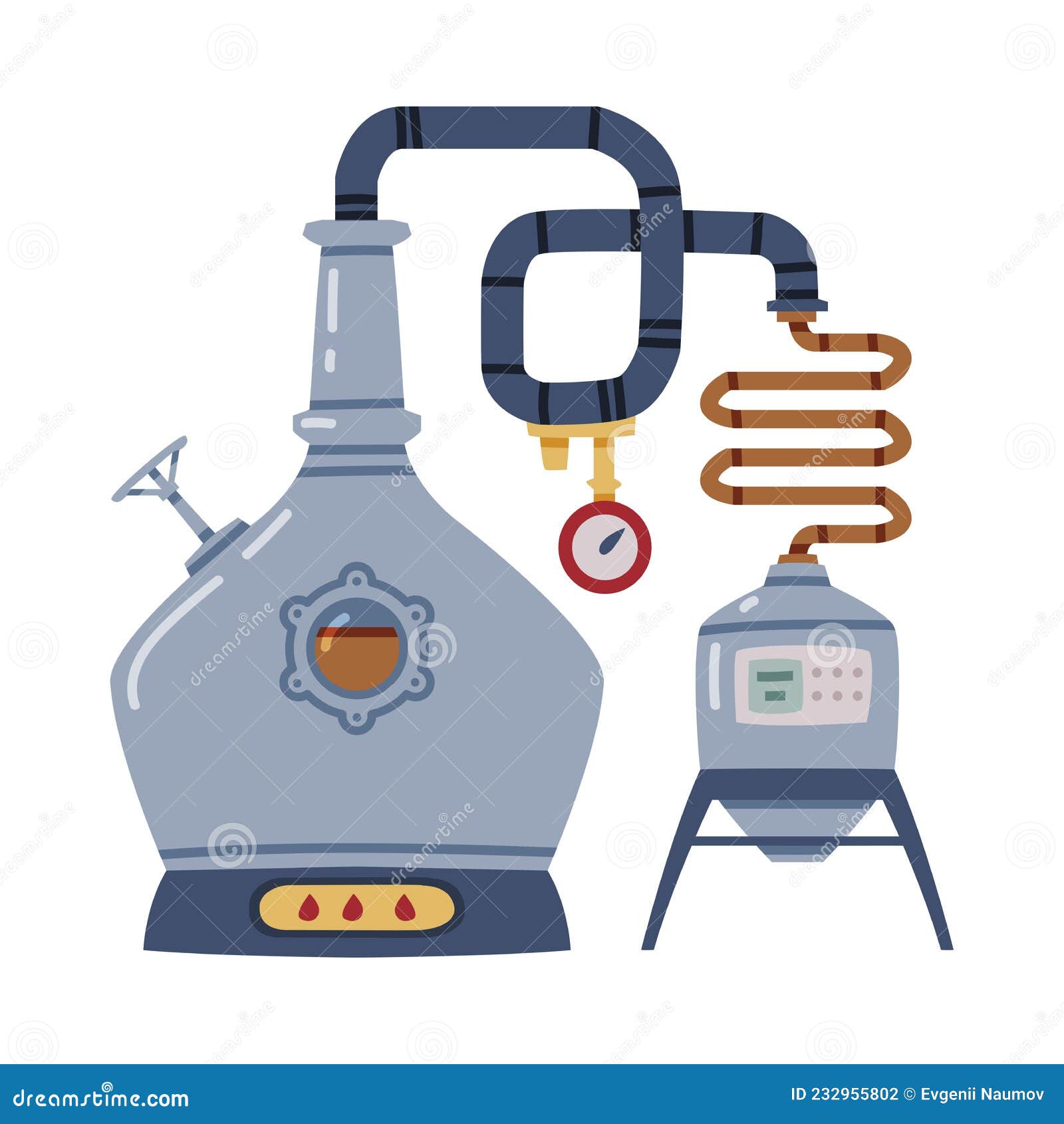 Still Or Distillation Apparatus, Vintage Engraving Cartoon Vector ...