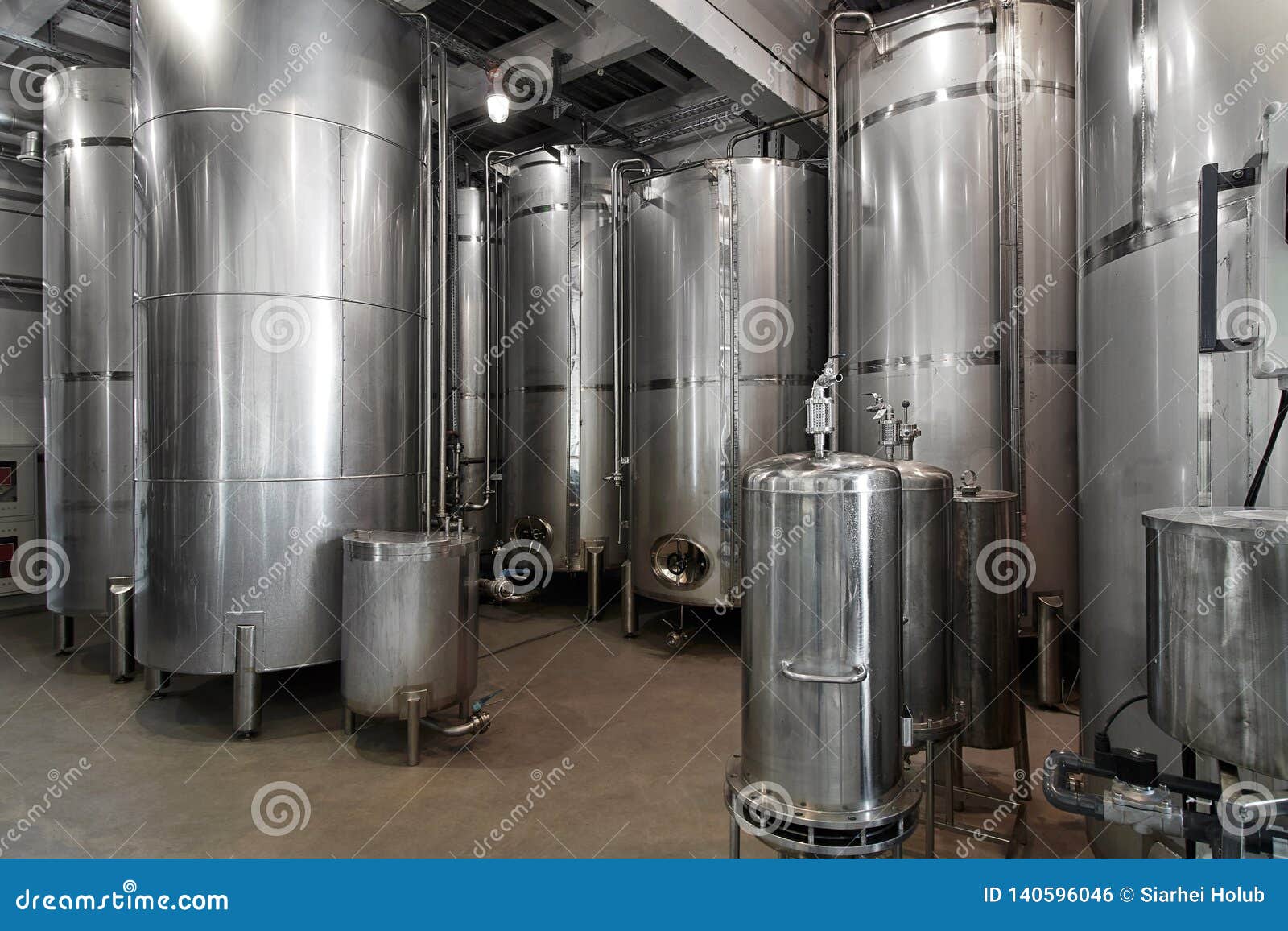 Whiskey Factory Interior View of Whisky and Vodka Distillery Stock ...