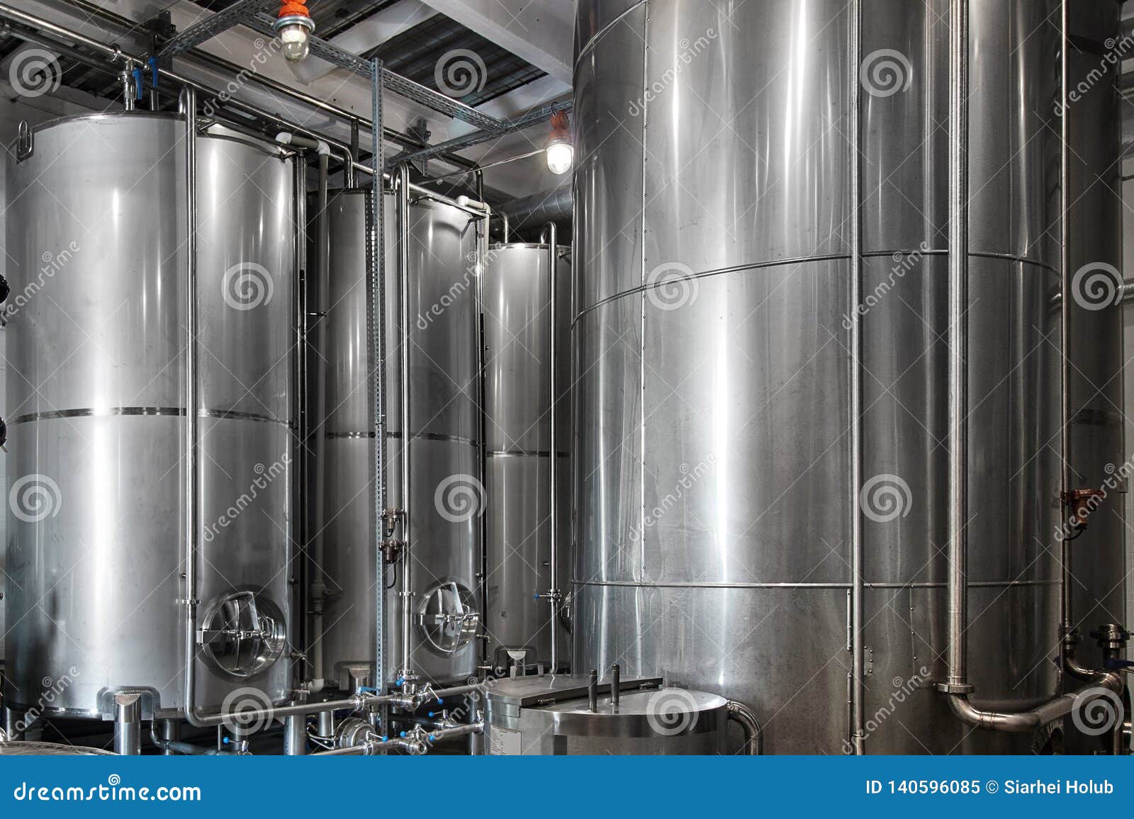 Whiskey Factory Interior View of Whisky and Vodka Distillery Stock ...