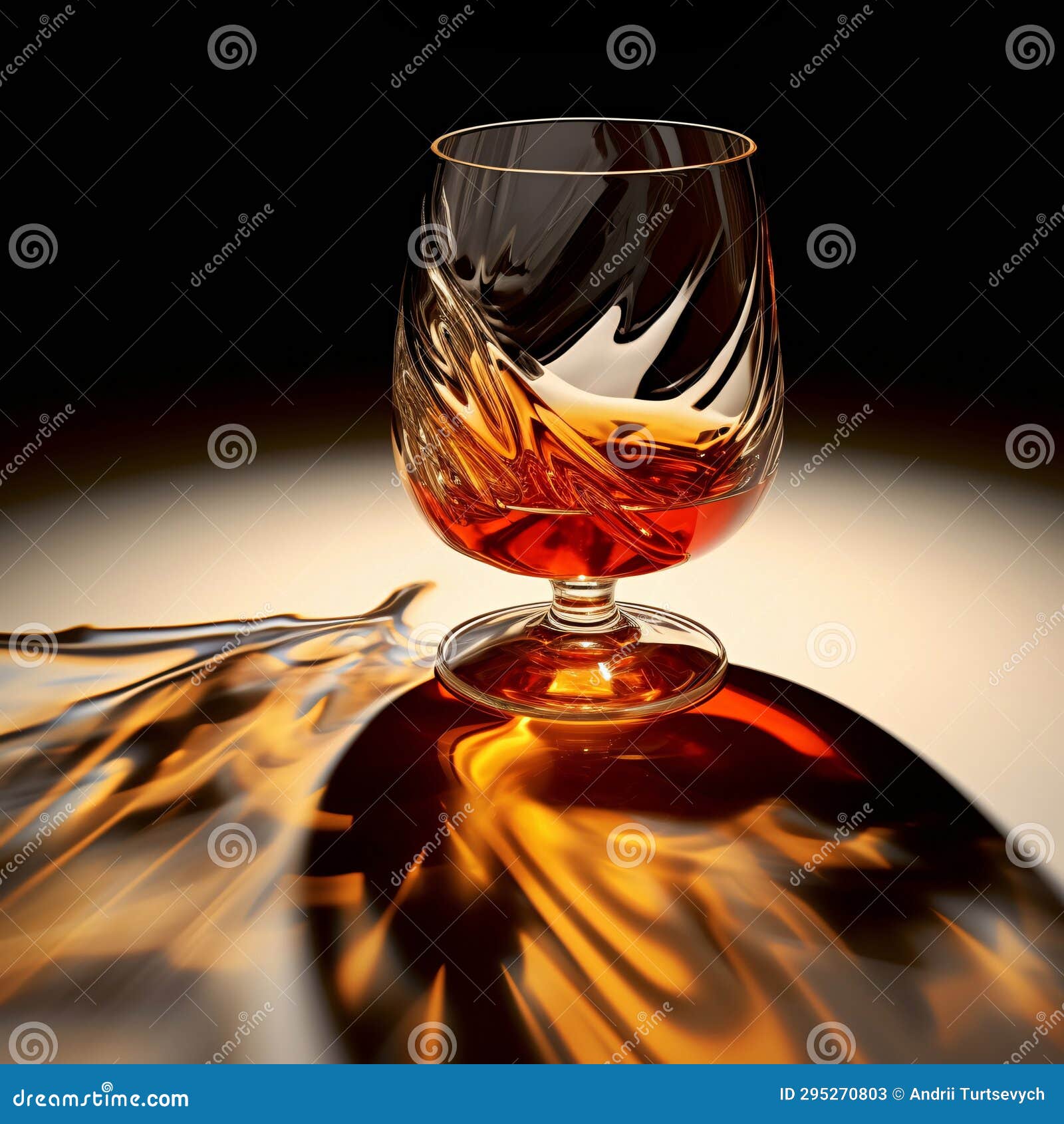Whiskey Glass with Caustics and Dramatic Lighting AI Generated Stock ...