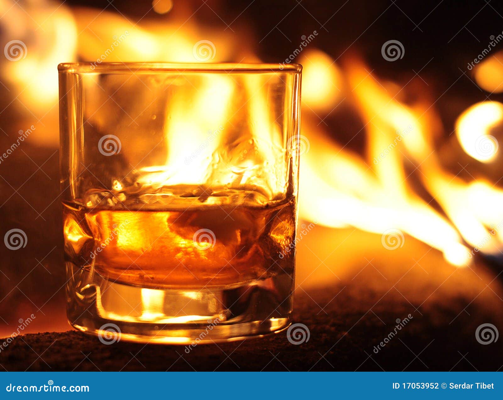 Whiskey Glass and Flames stock photo. Image of drinking - 17053952