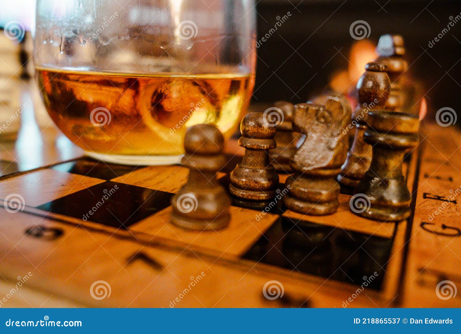 Whiskey Glass on a Chess Board Stock Image - Image of booze, liquor ...