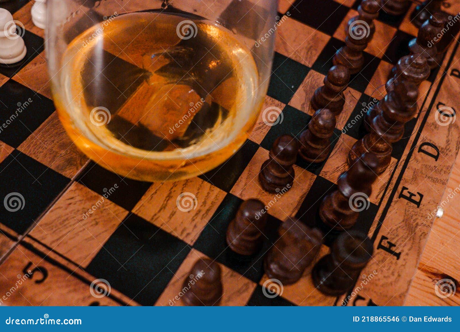 Whiskey Glass on a Chess Board Stock Photo - Image of closeup, chess ...