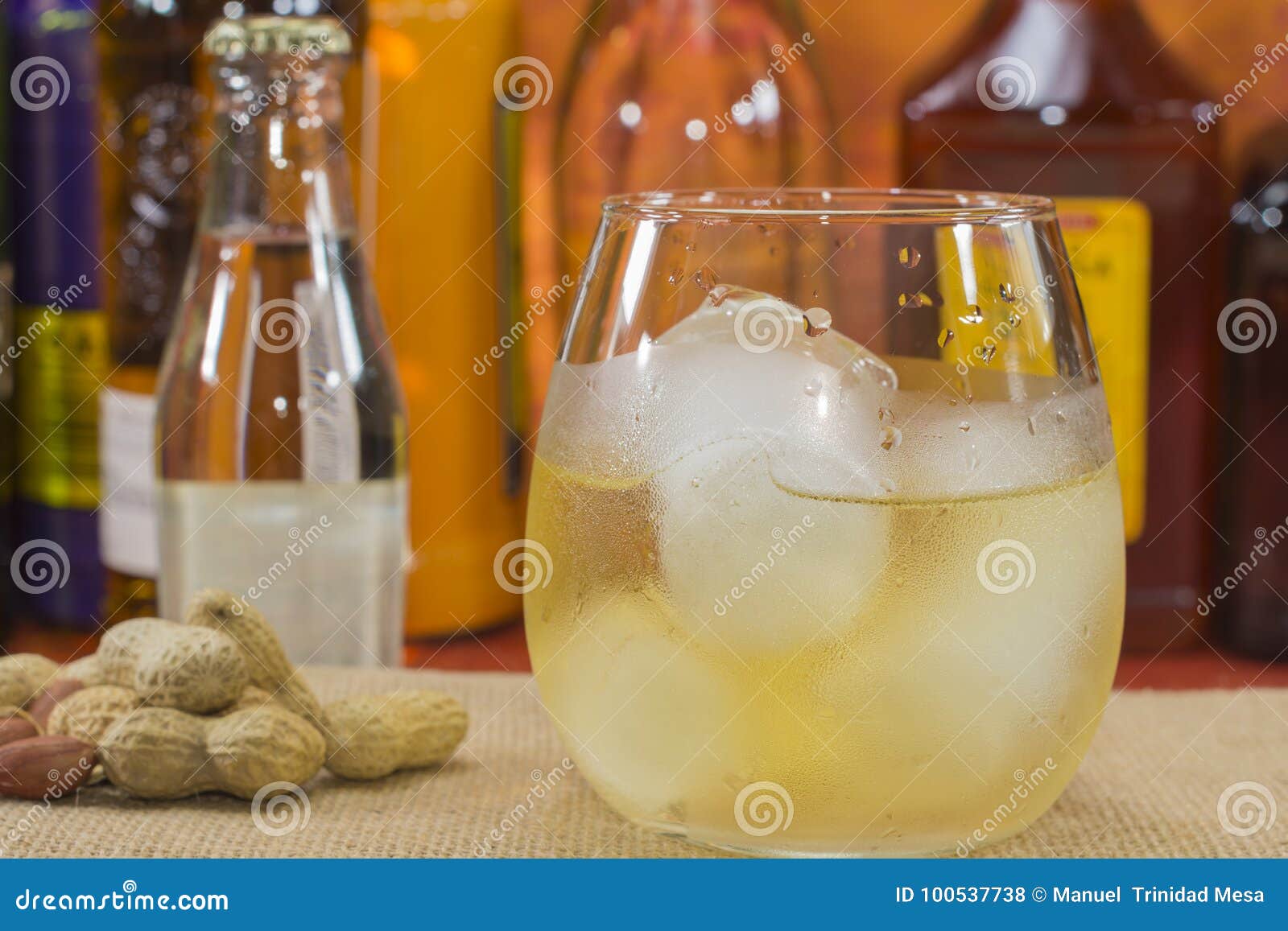 Whiskey with ice stock photo. Image of scotch, hard - 100537738