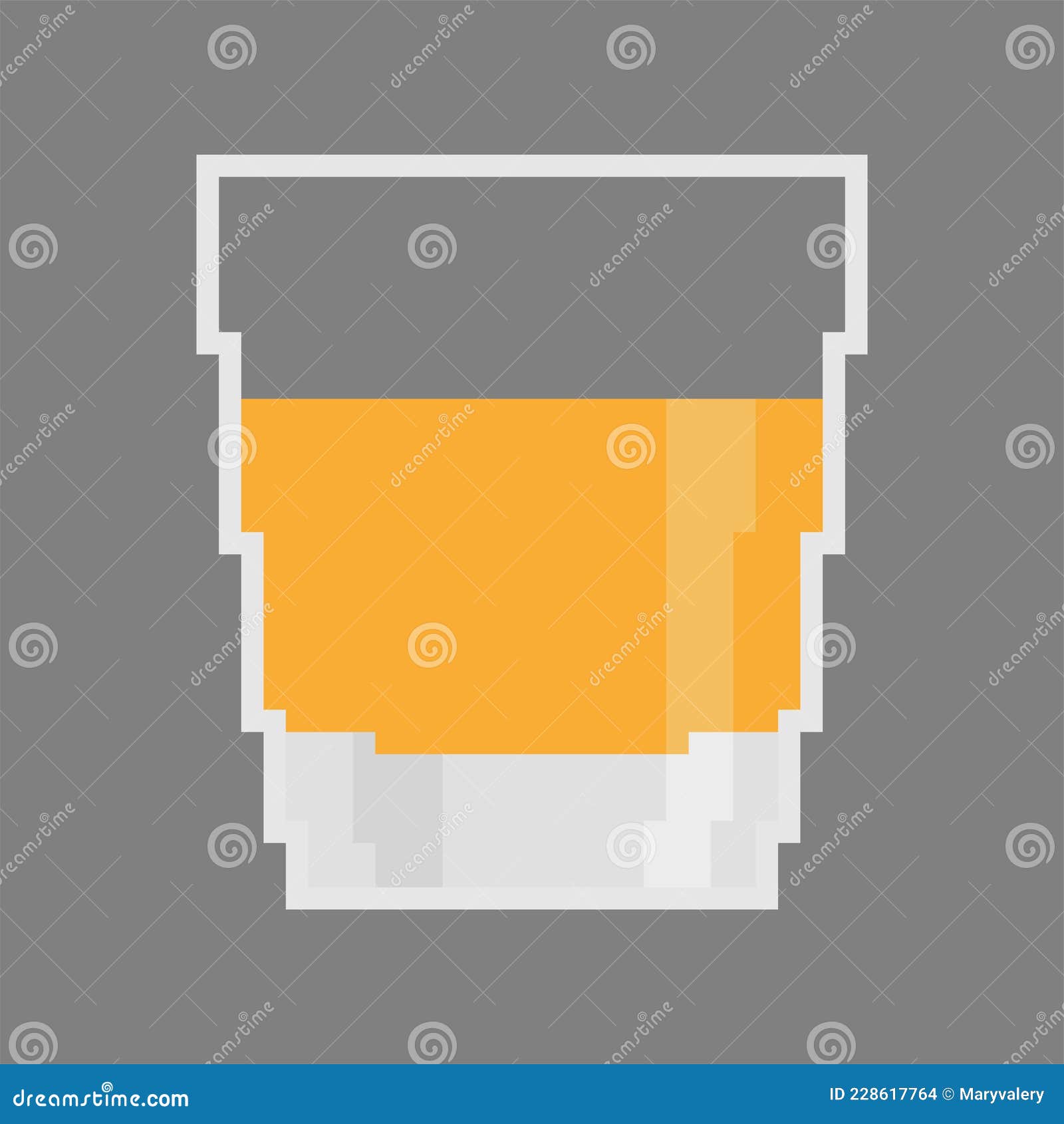 Whiskey In Glass Pixel Art. Alcohol Pixelated. 8 Bit Illustration ...