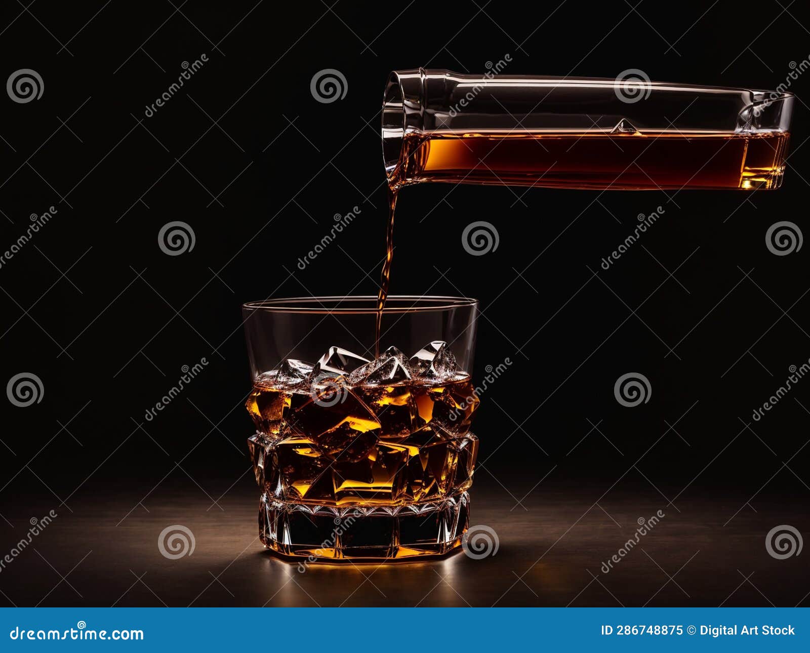 Whiskey Glints In The Glass, Displaying Its Deep Golden Color And ...