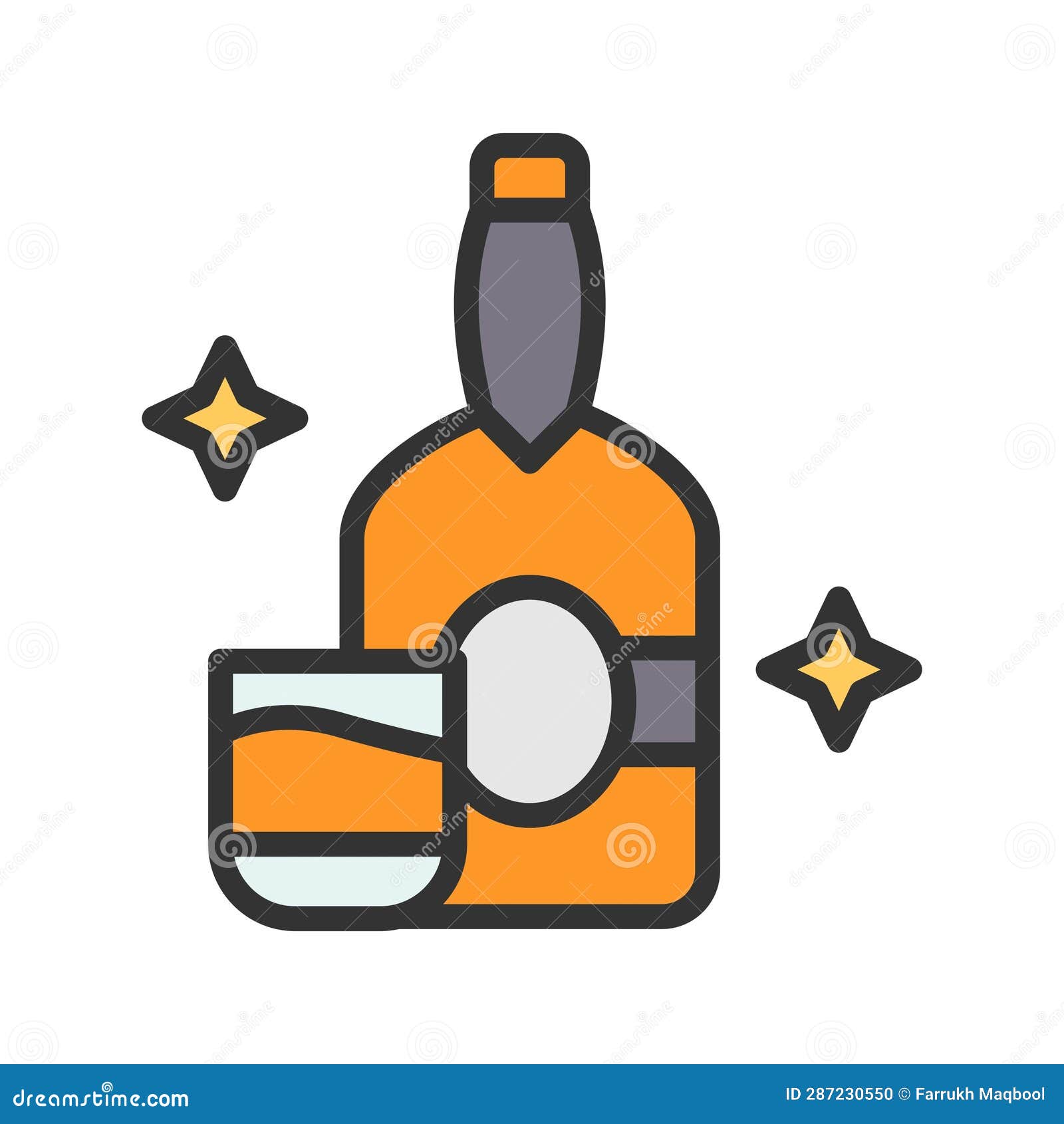 Whiskey Icon Image. stock illustration. Illustration of drink - 287230550