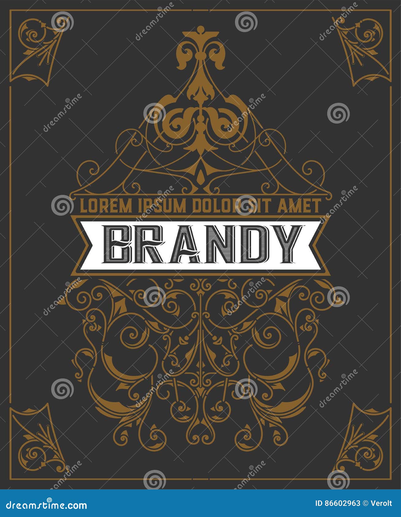 Brandy Label Template Vector Illustration | CartoonDealer.com #134531528