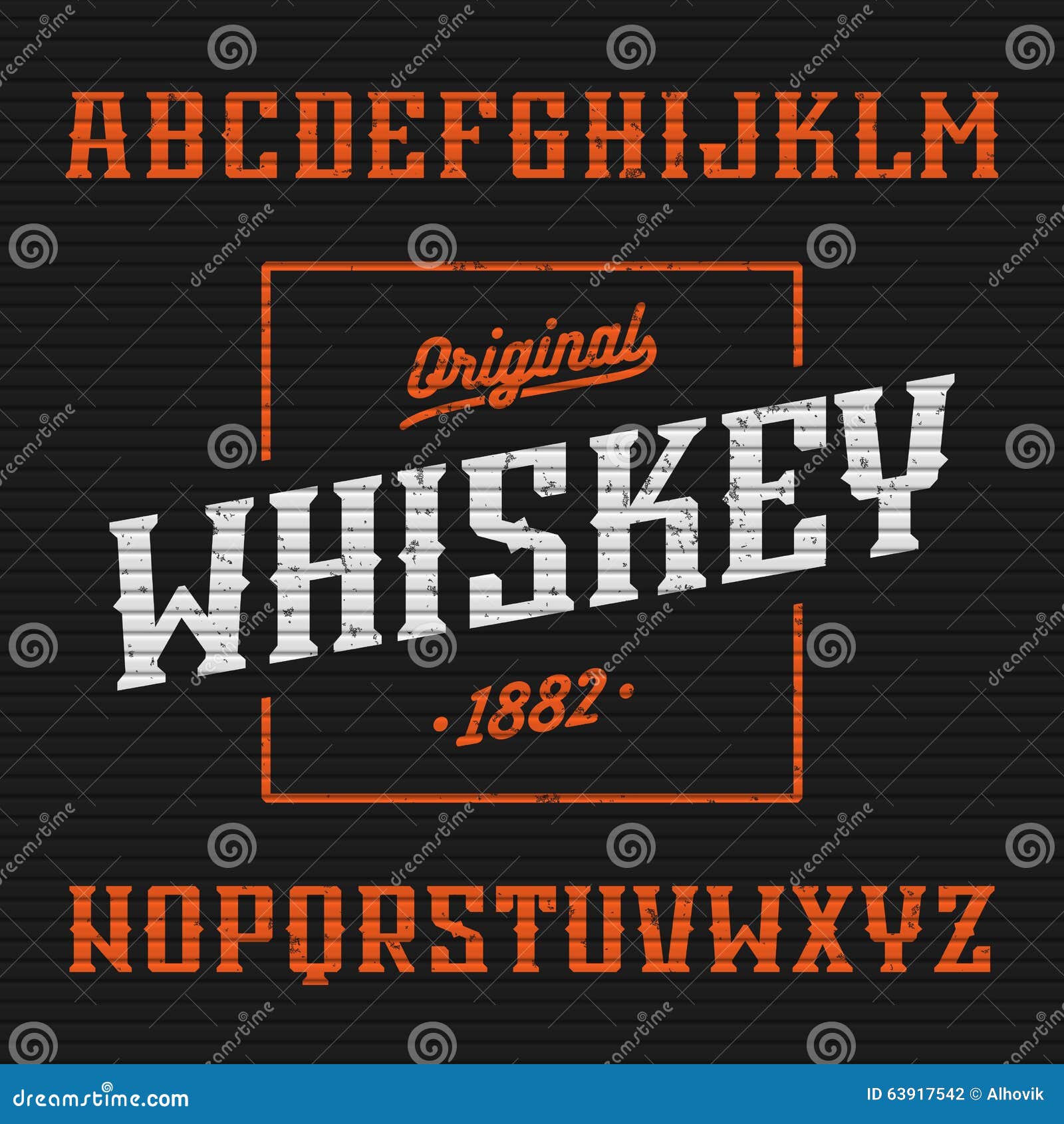 Western Style Retro Alphabet Font. Distressed Serif Type Letters ...