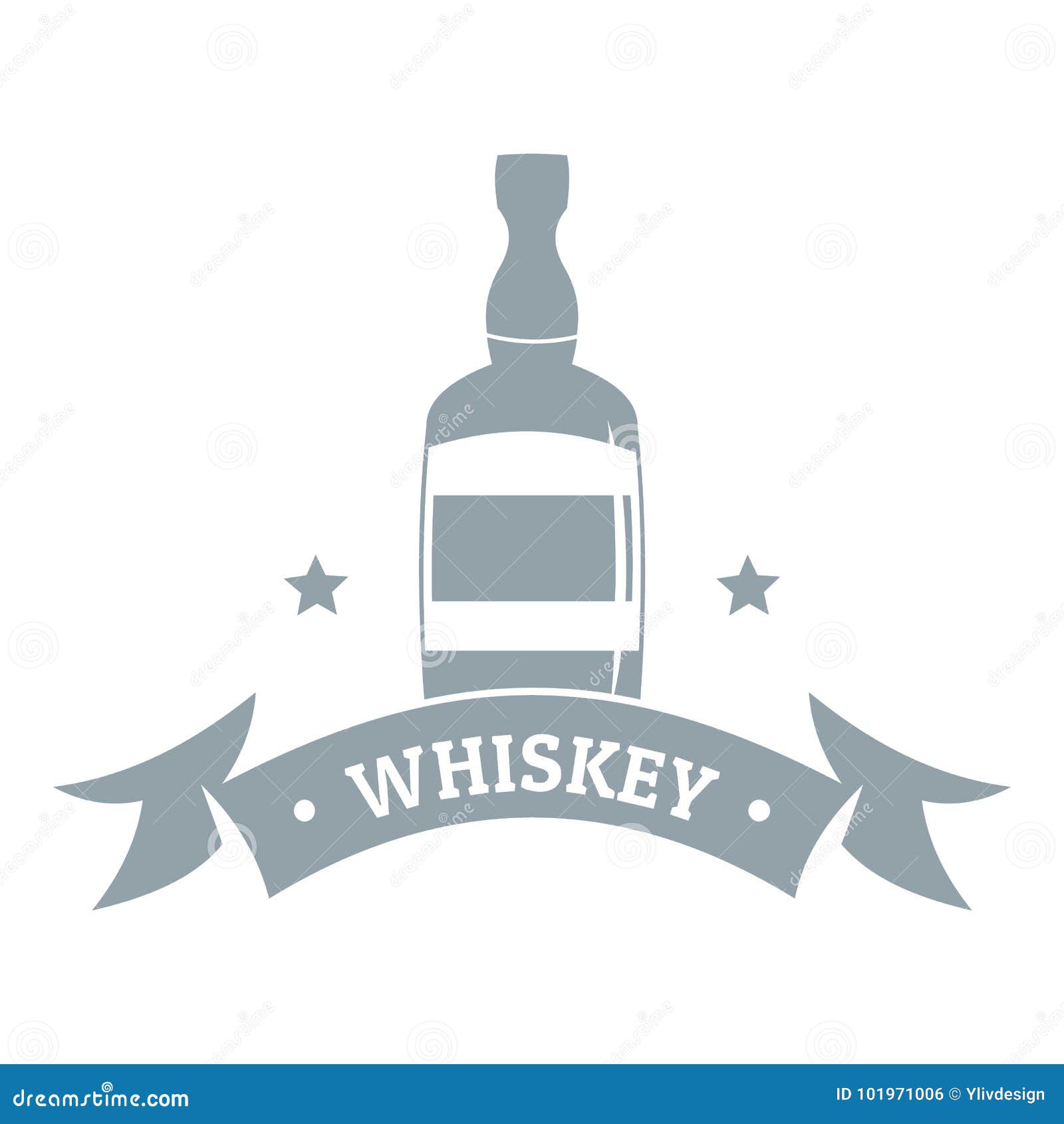 Whiskey Logo, Simple Gray Style Stock Vector - Illustration of glass ...