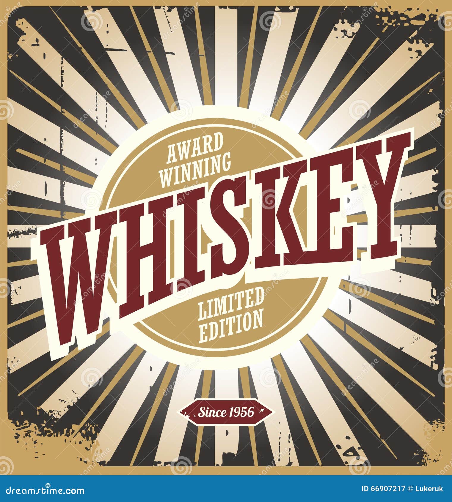 Whiskey Vintage Tin Sign Cartoon Vector | CartoonDealer.com #66907217