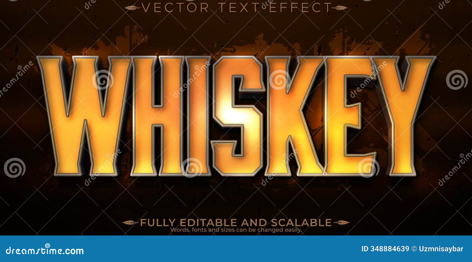 Whiskeytext Effect, Editable Drink and Pub Text Style Stock Vector ...