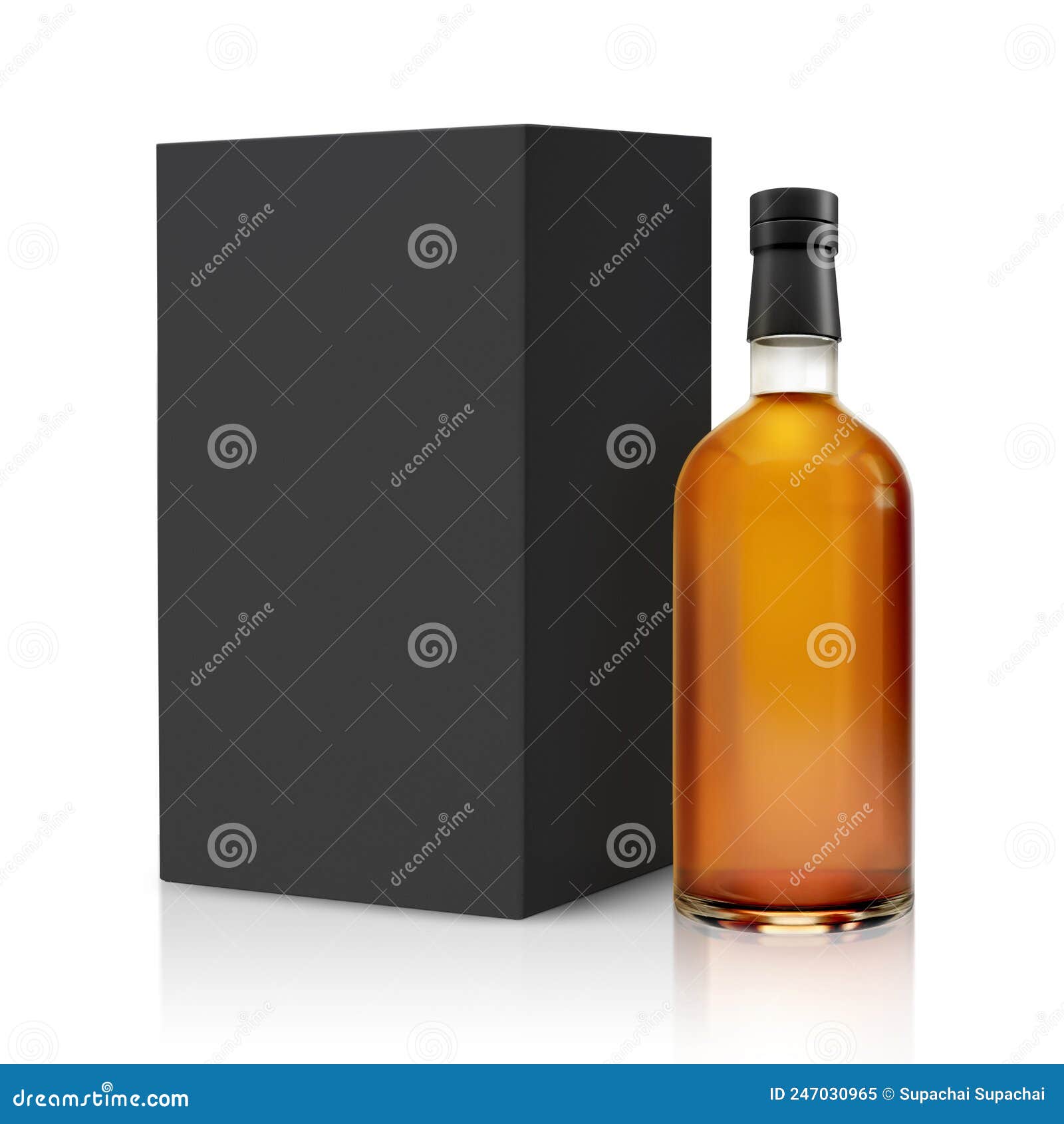 Whisky Bottle with Paper Box Packaging for Branding. 3d Render ...