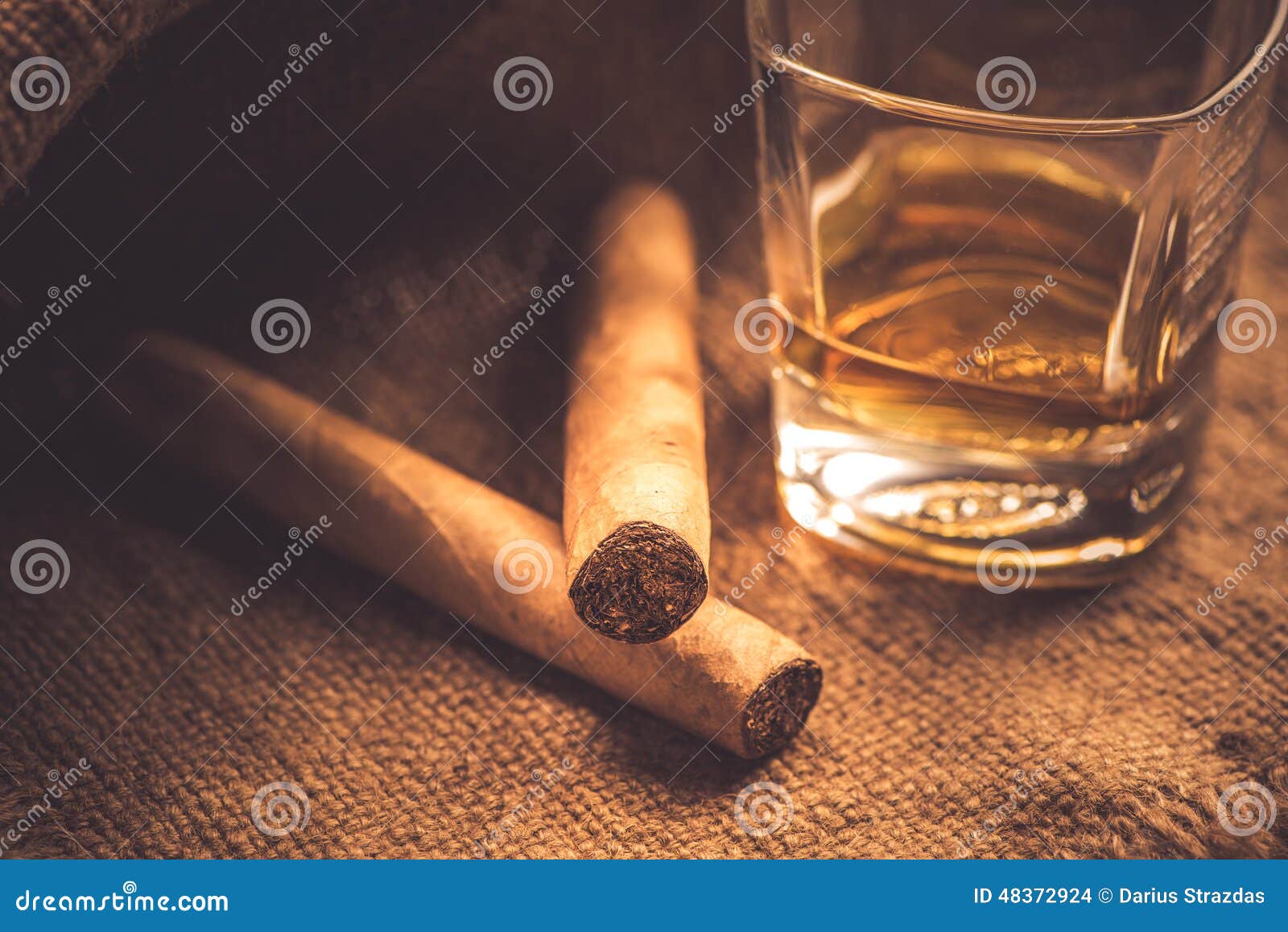 Whisky and cigars stock photo. Image of closeup, havana - 48372924
