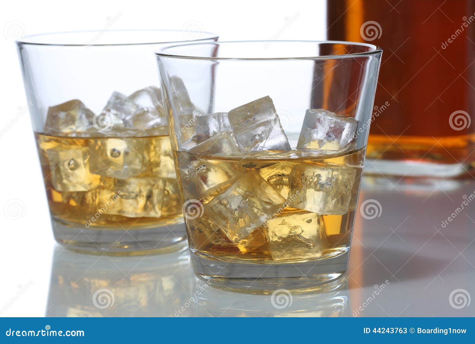 Whisky in a Glass with Ice Cubes Stock Image - Image of bottle, cold ...