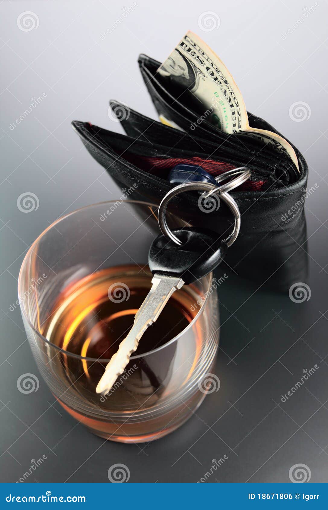 Whisky, money and key stock photo. Image of metallic - 18671806