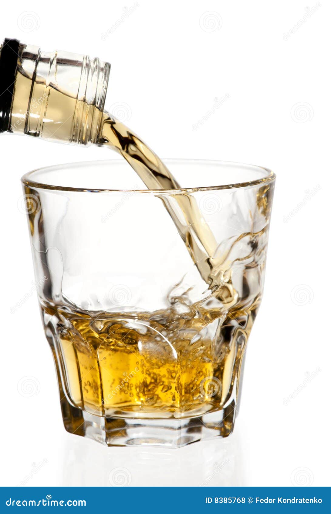 Whisky Pouring in Glass, Isolated, Clipping Path Stock Photo - Image of ...