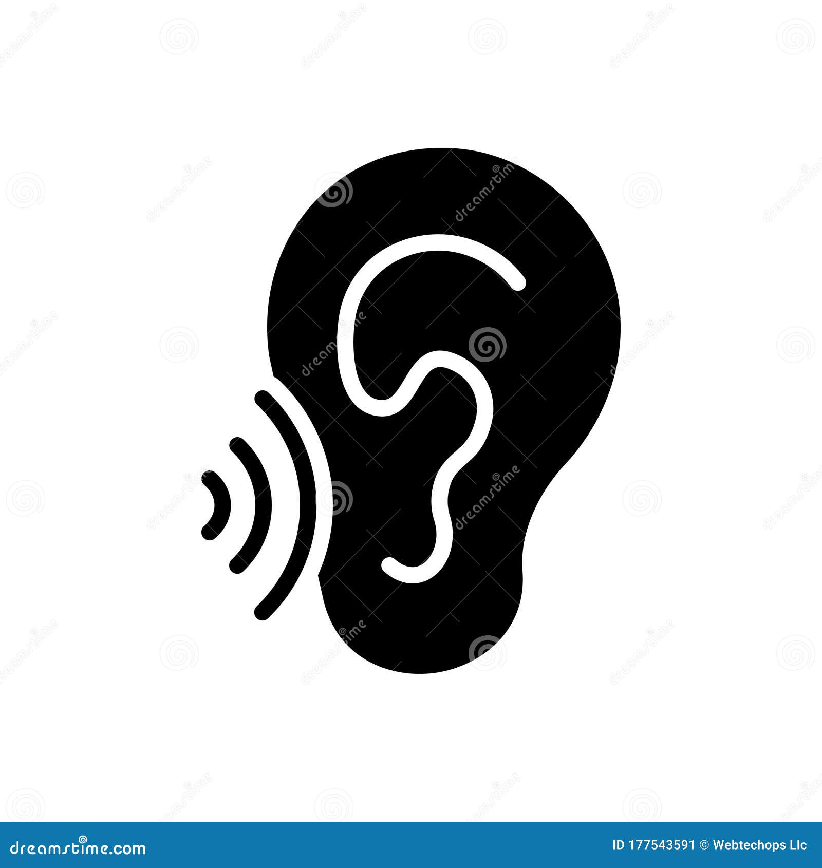 Black Solid Icon for Whisper, Murmur and Mutter Stock Vector ...