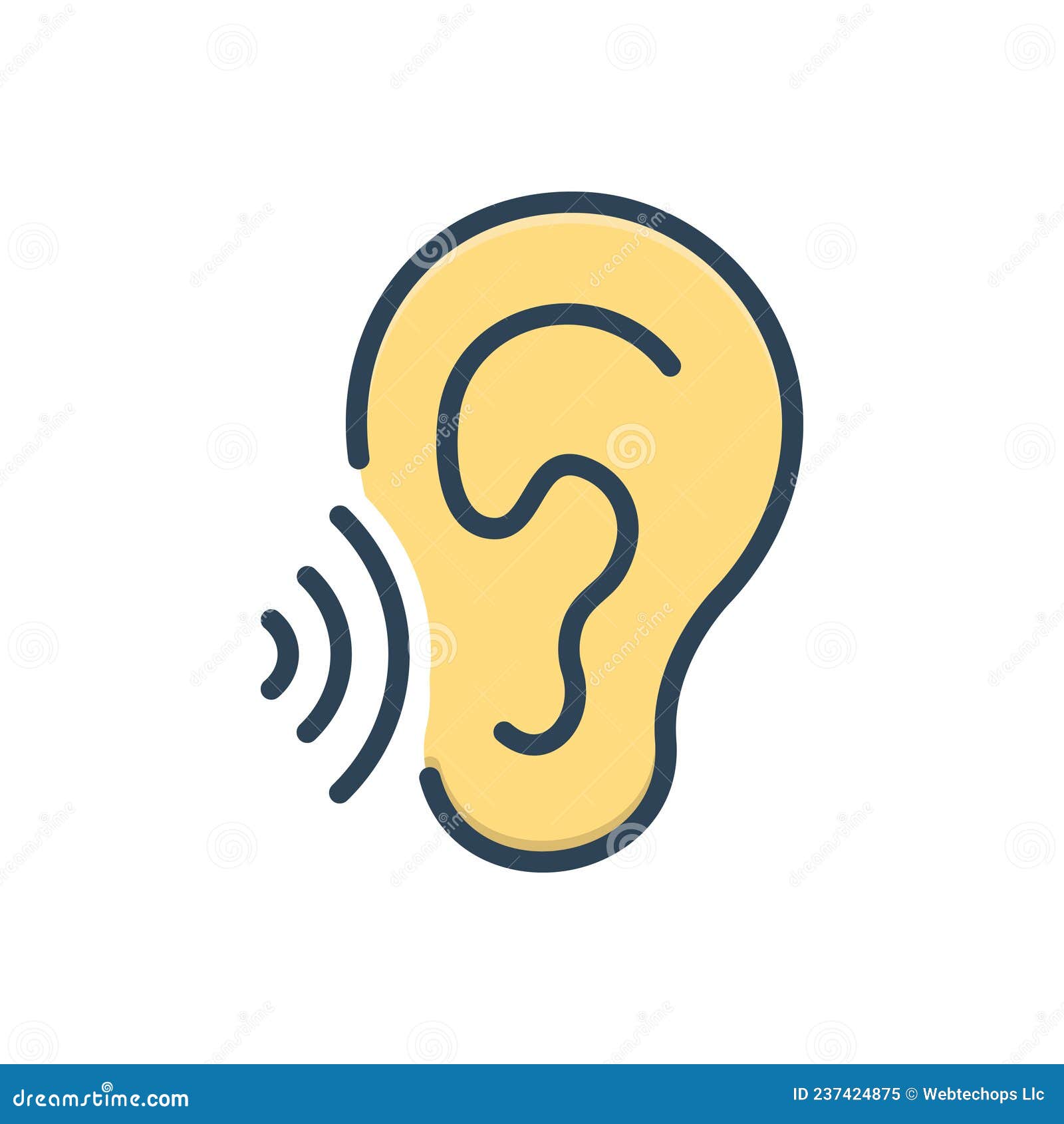 Color Illustration Icon for Whisper, Listen and Ear Stock Illustration ...