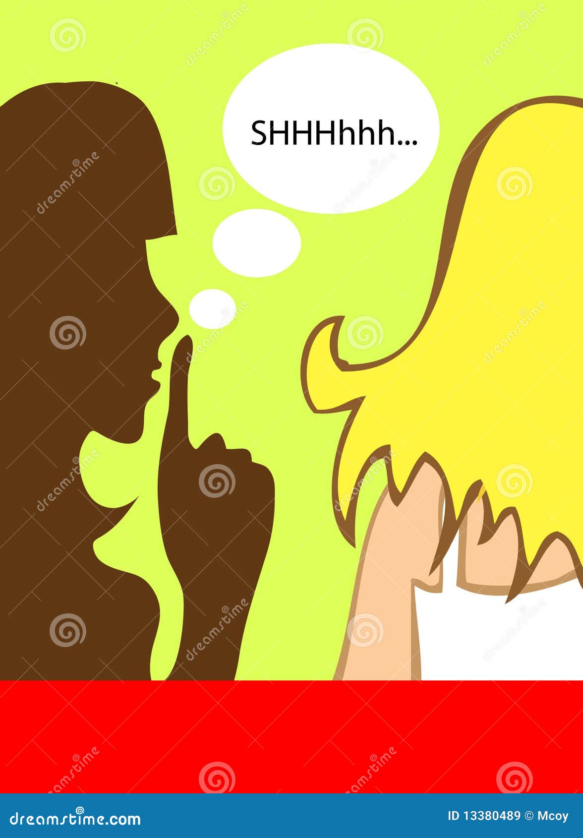 Whisper Shh Silhouette Women Stock Illustration - Illustration of ...