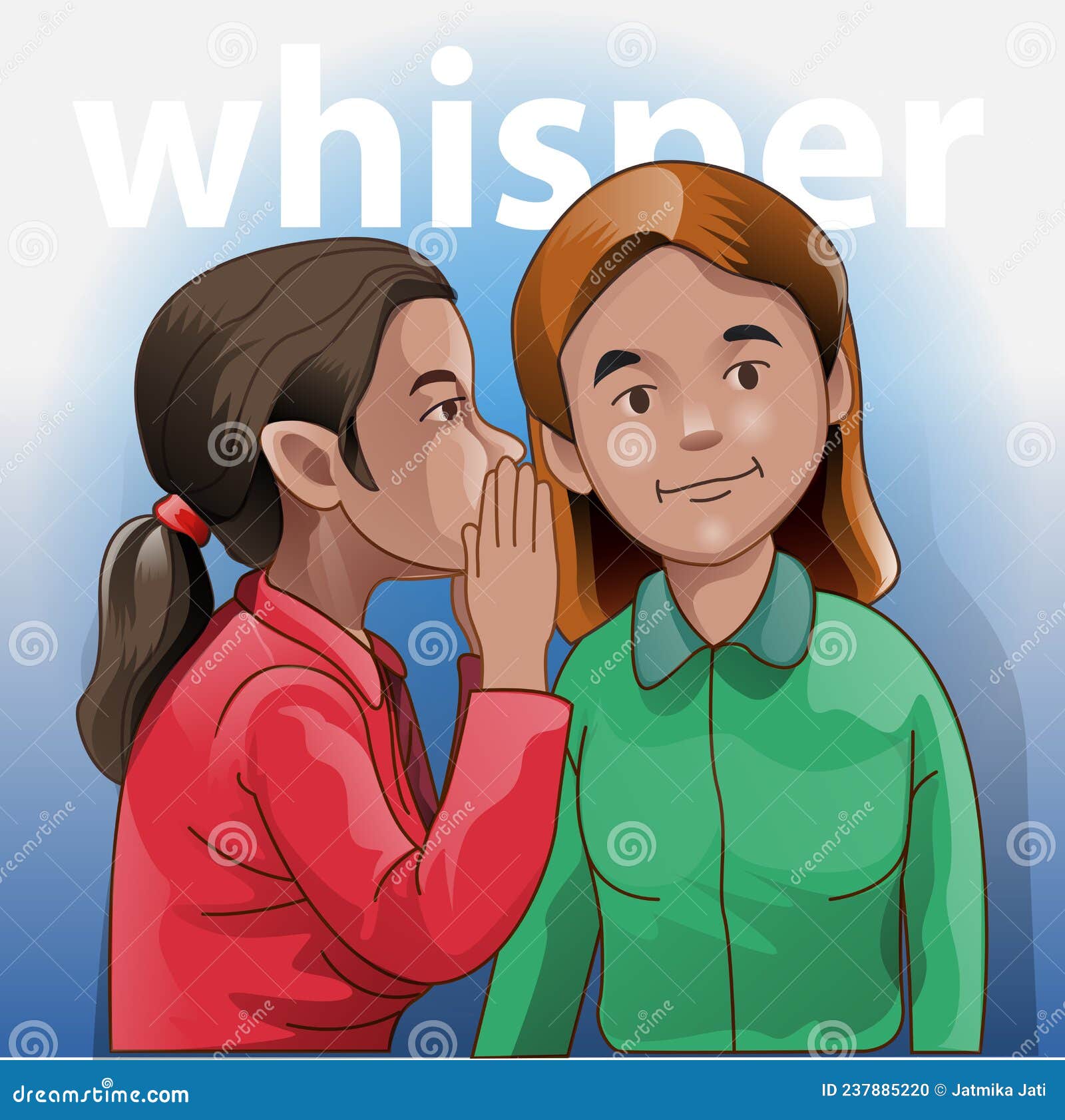 Two women are whispering stock vector. Illustration of secrecy - 237885220