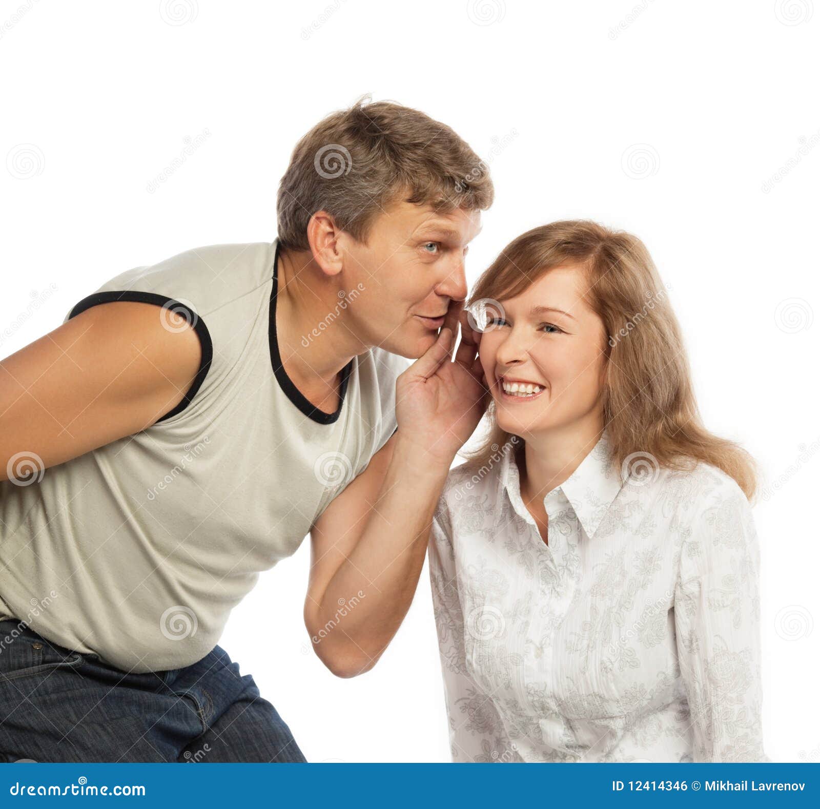 Whispering couple stock photo. Image of tempt, gossips - 12414346