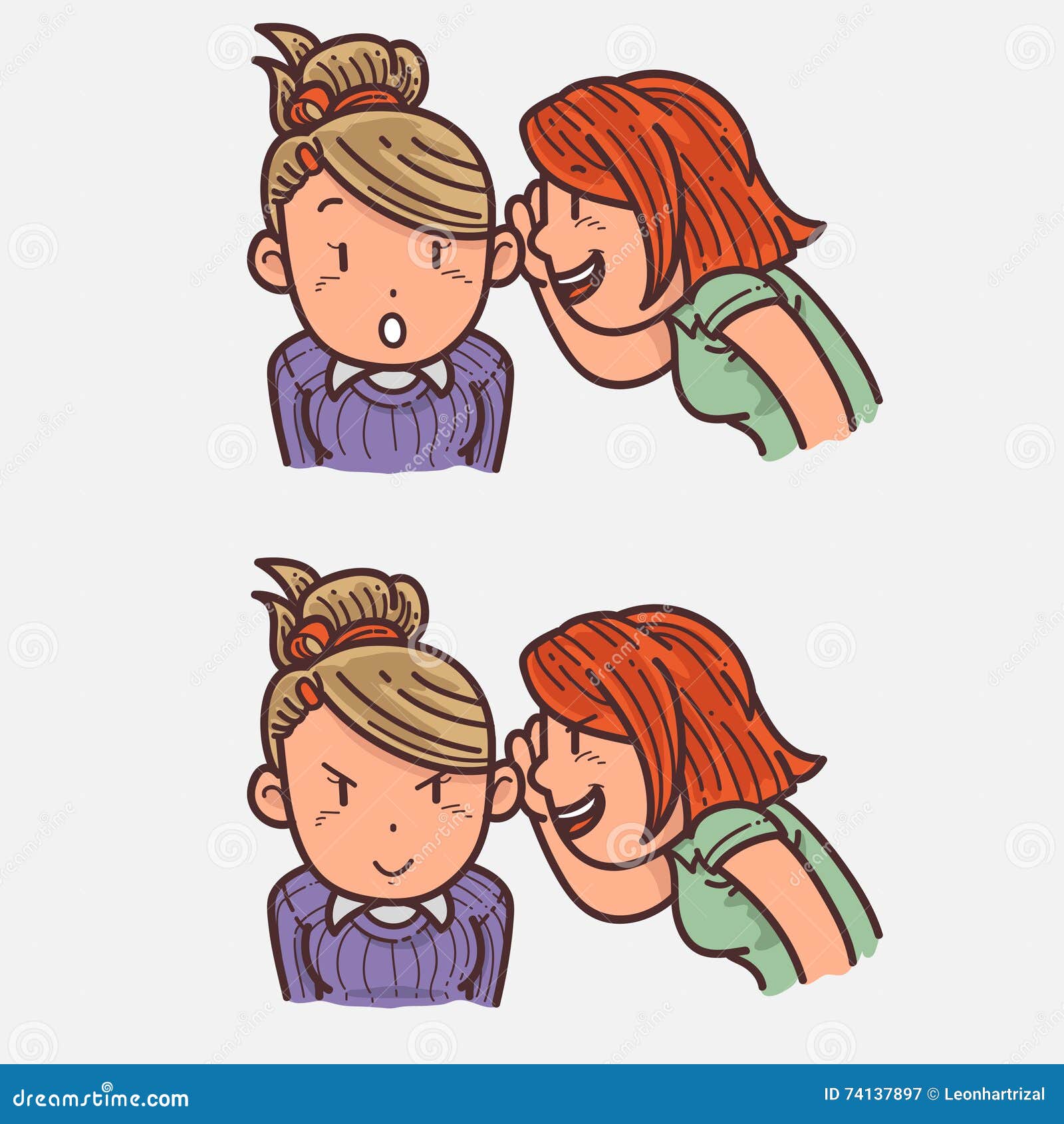 Whispering stock vector. Illustration of drawn, talk - 74137897
