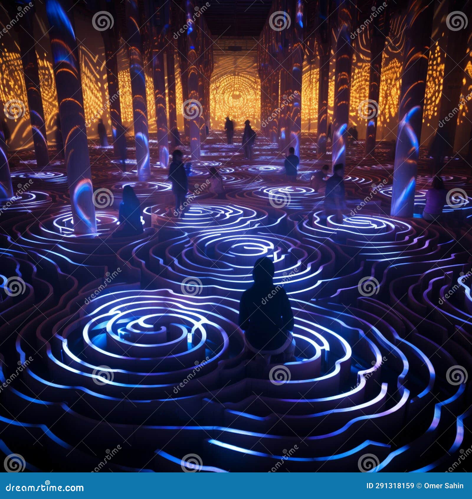 Whispering Shadows: an Enigmatic Labyrinth of Light and Sound Stock ...