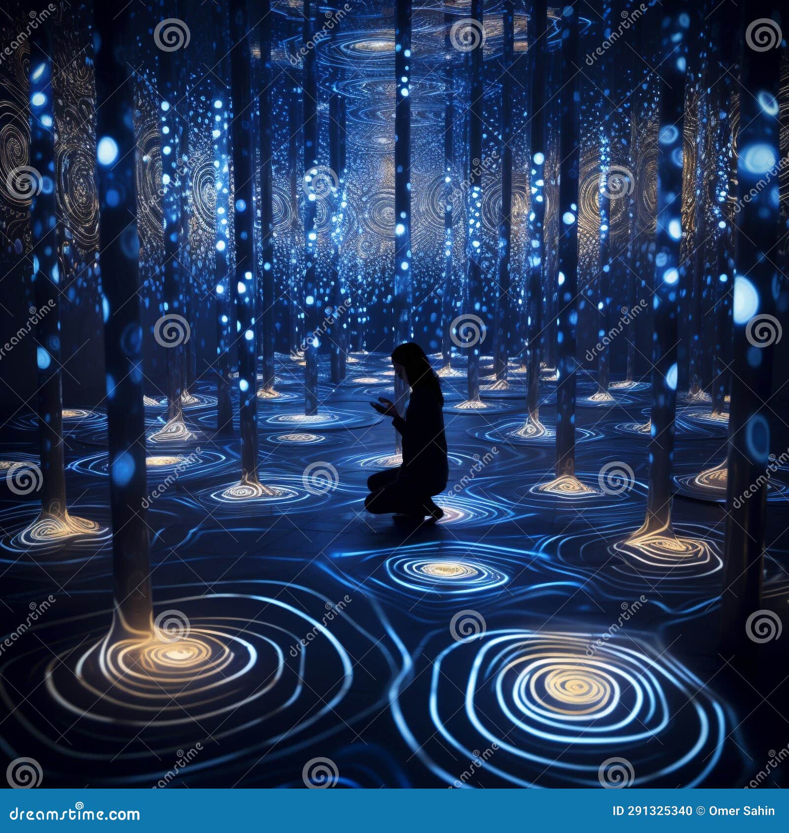 Whispering Shadows: an Enigmatic Labyrinth of Light and Sound Stock ...