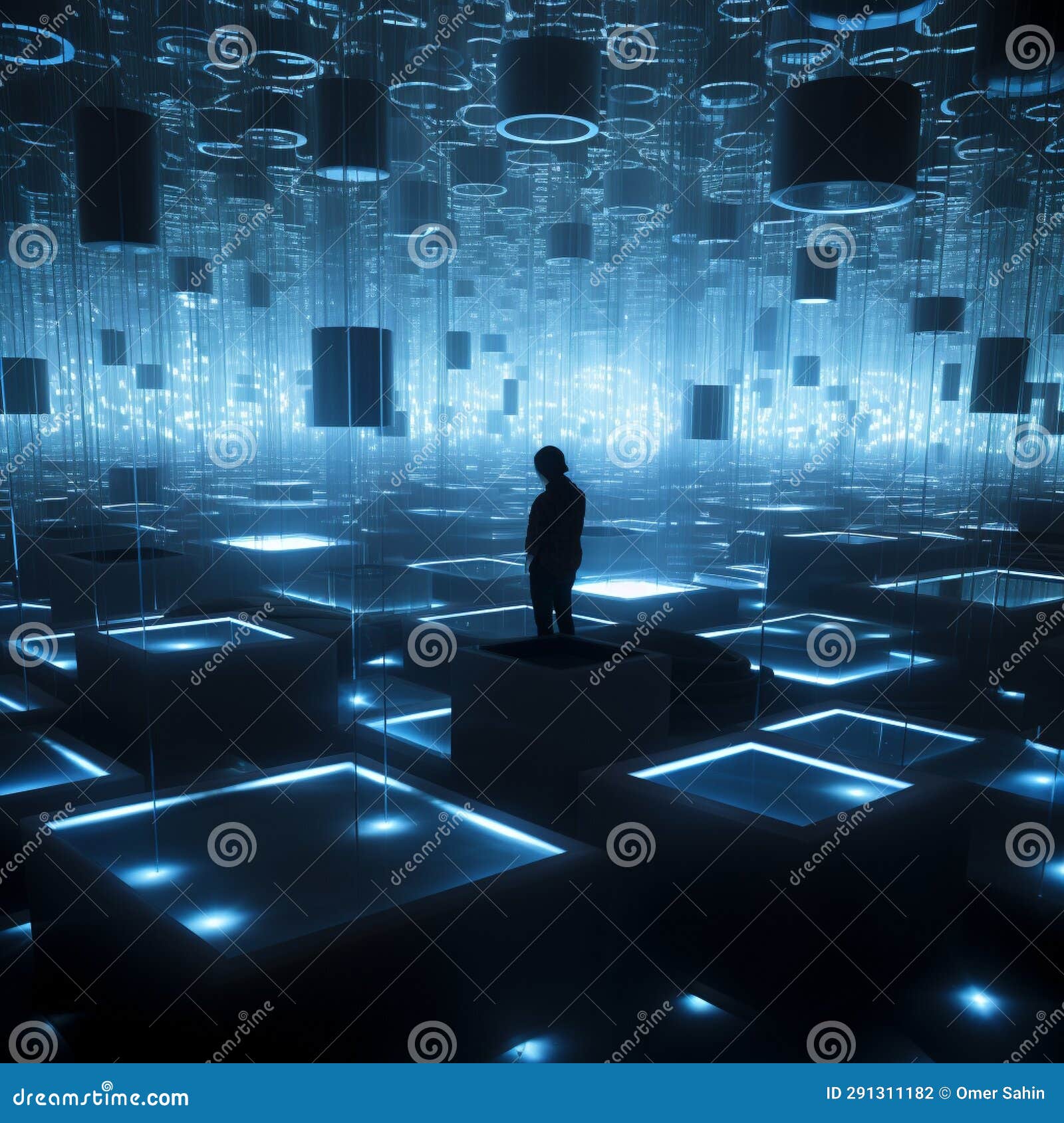 Whispering Shadows: an Enigmatic Labyrinth of Light and Sound Stock ...