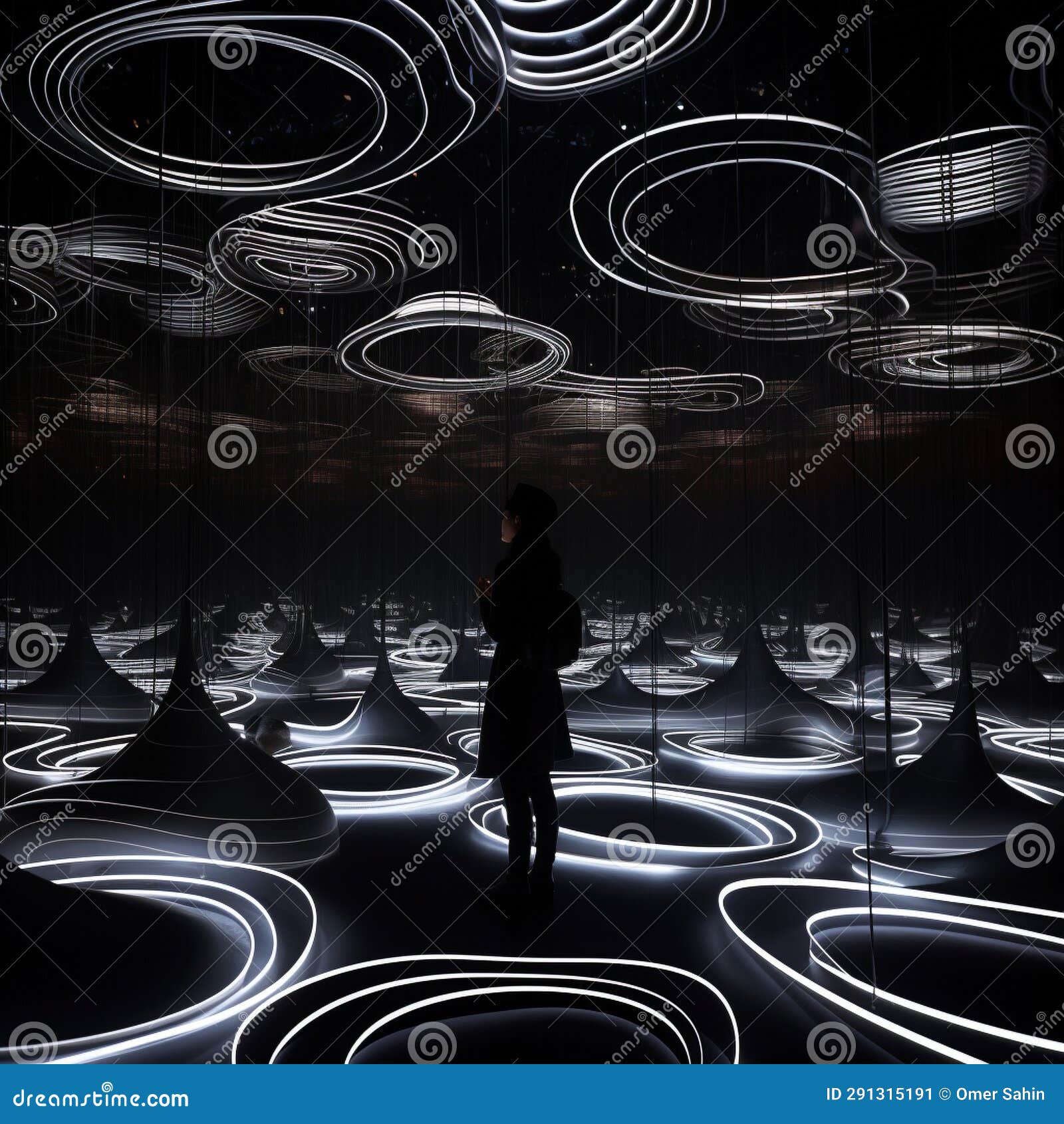 Whispering Shadows: an Enigmatic Labyrinth of Light and Sound Stock Illustration - Illustration ...