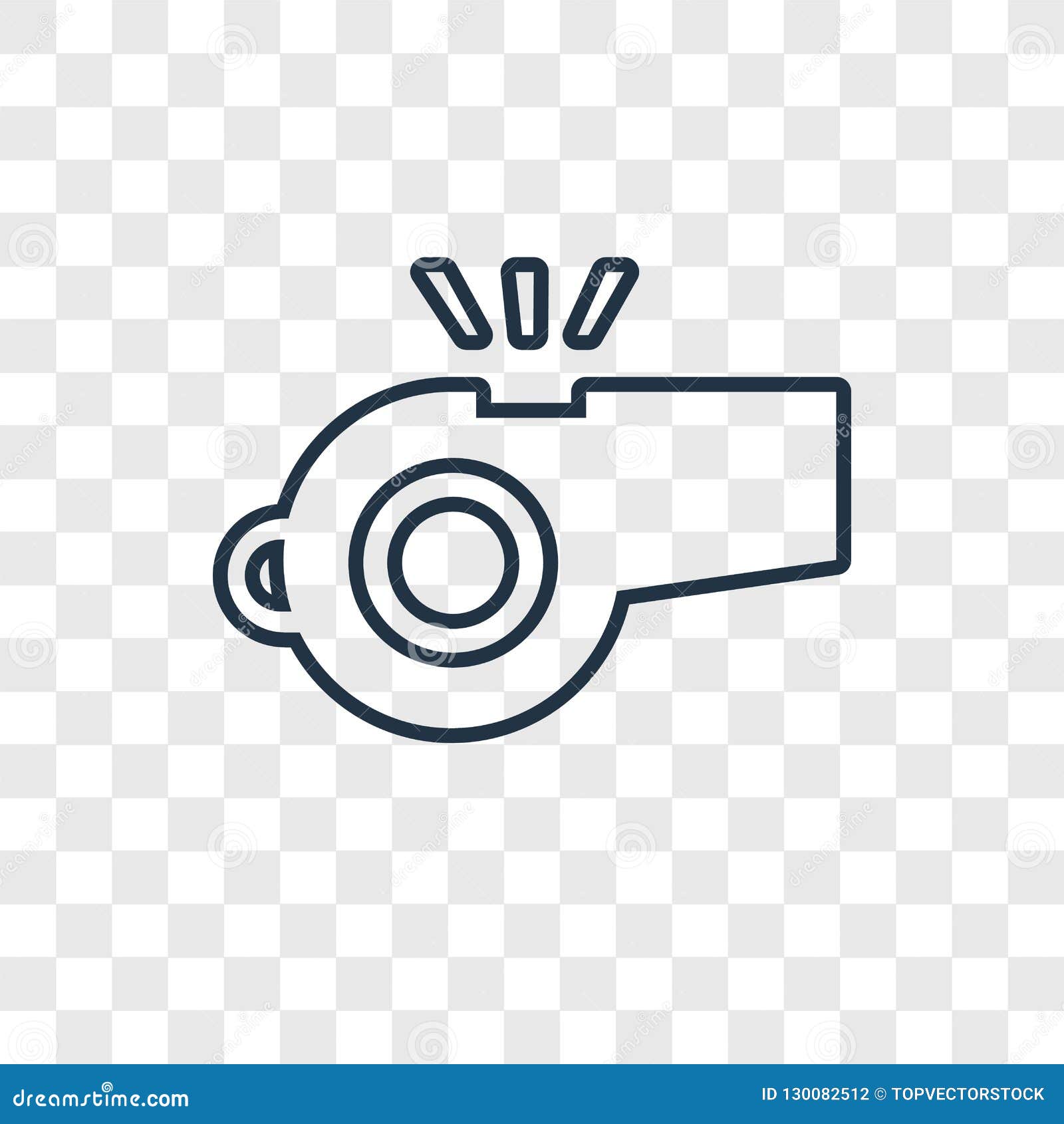 Whistle Concept Vector Linear Icon Isolated on Transparent Background ...