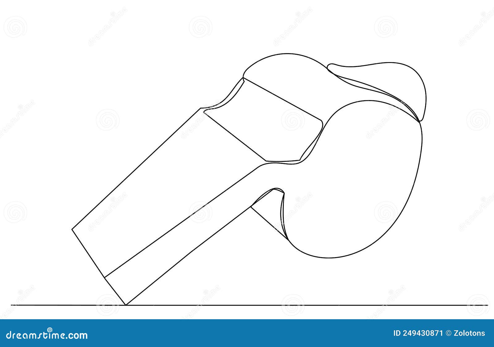 Whistle Drawing by One Continuous Line, Sketch Stock Vector ...