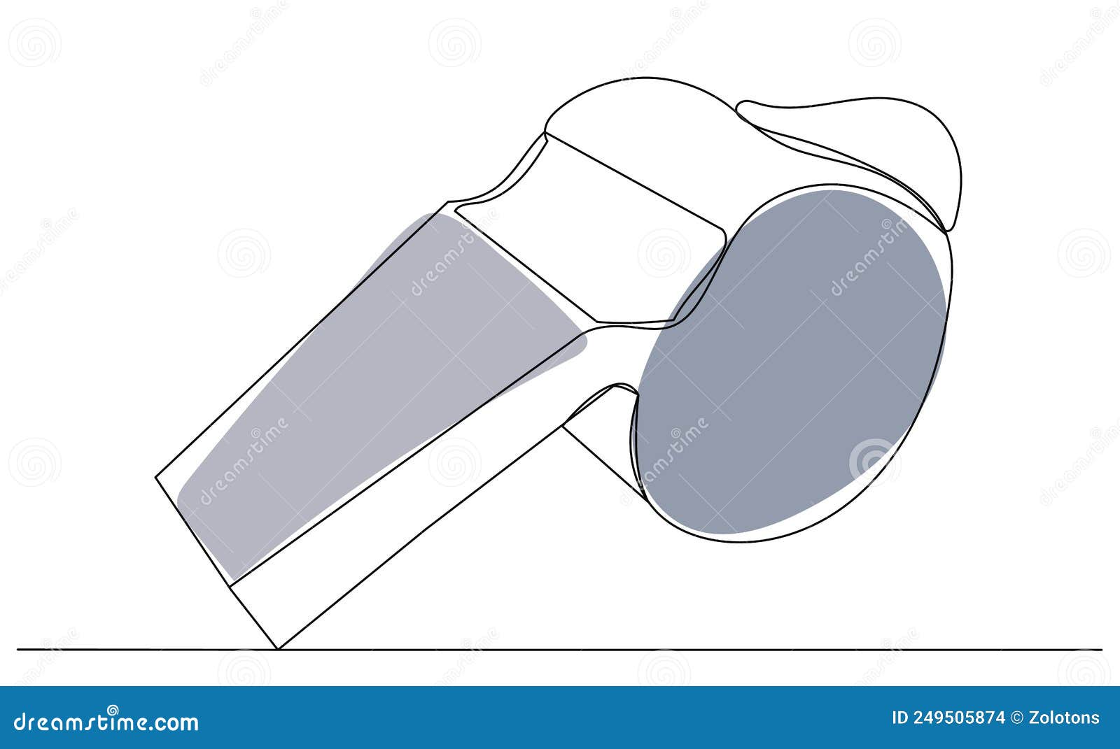 Whistle Drawing by One Continuous Line, Sketch Stock Vector ...