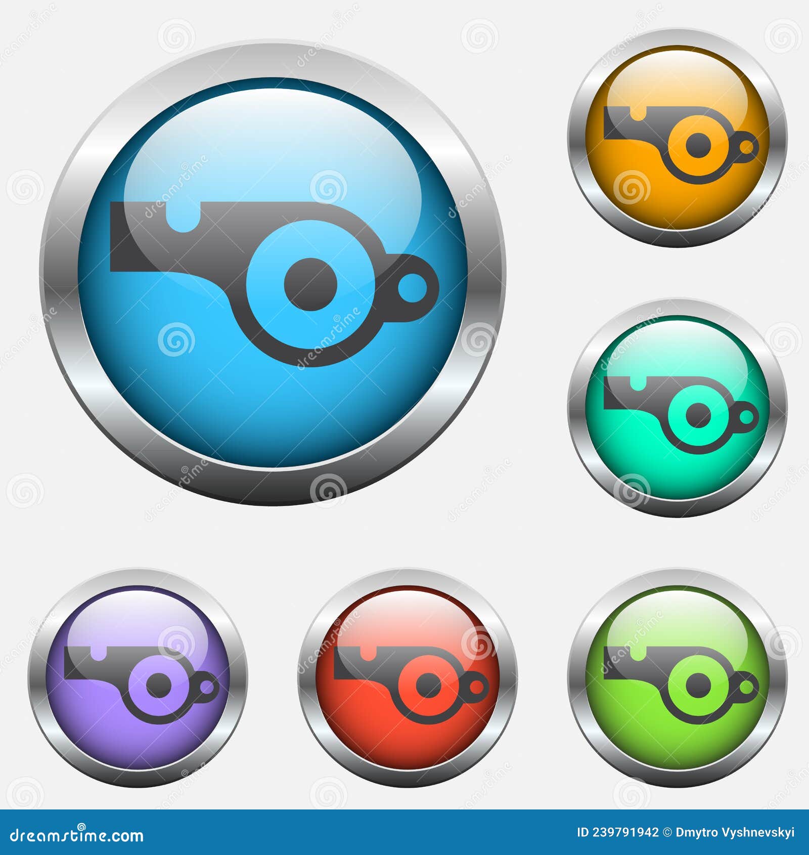 Whistle glass buttons stock illustration. Illustration of trainer ...
