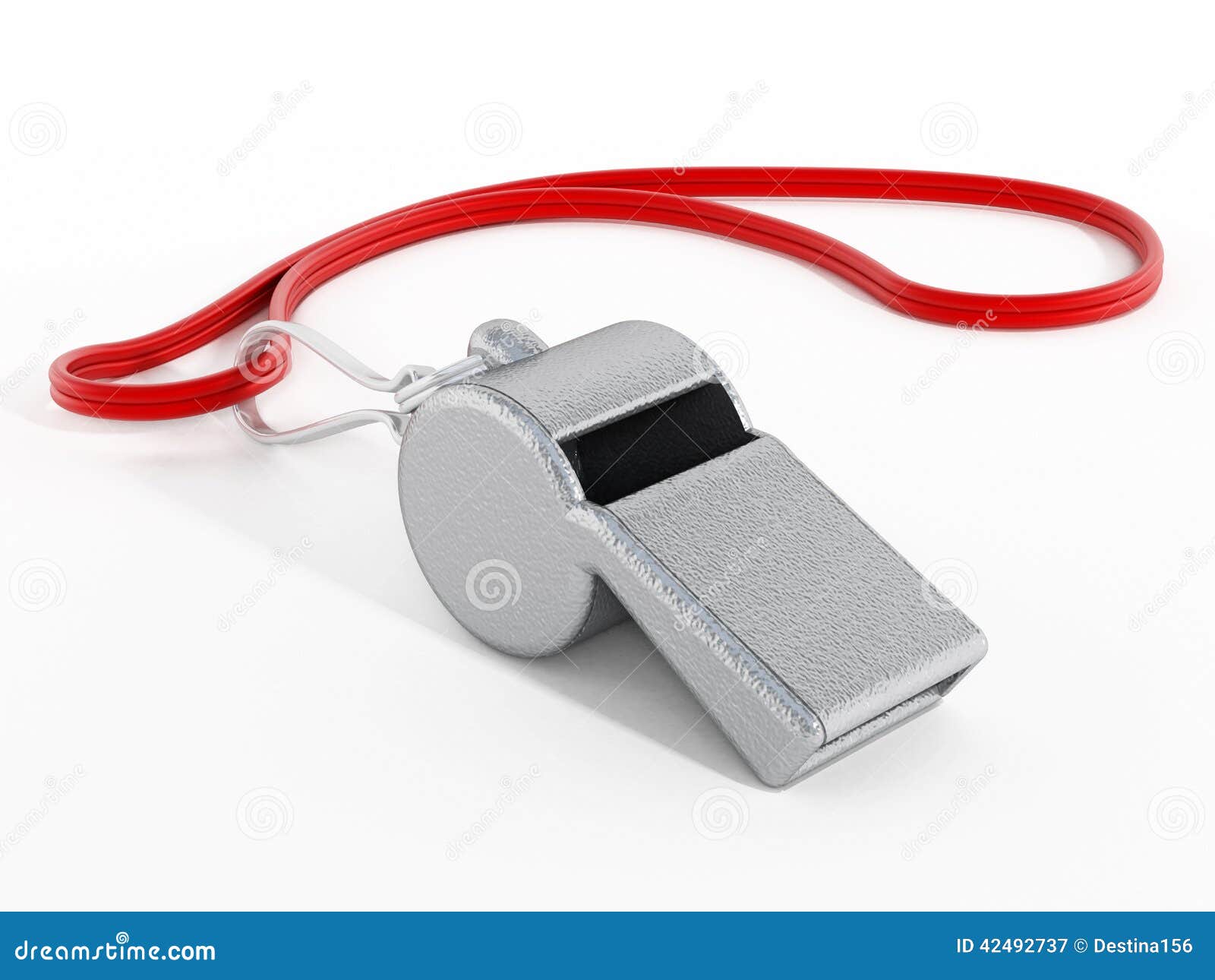 Whistle with red rope stock image. Image of metal, whistle - 42492737