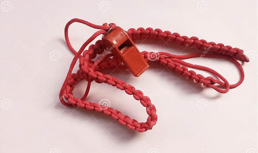 Whistle with red string stock photo. Image of accessories - 213396668