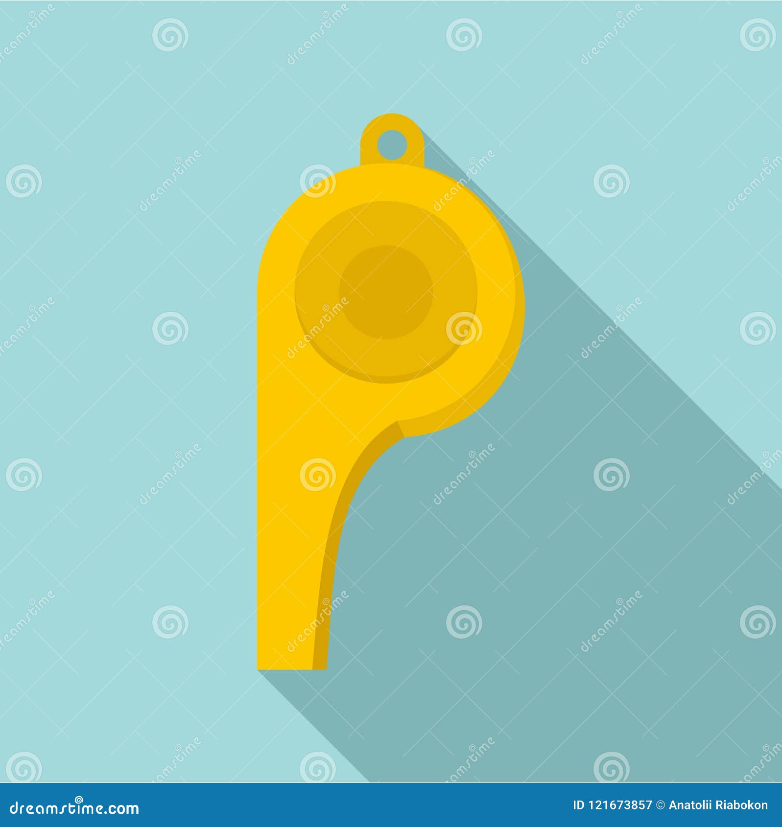 Whistle Referee Icon, Flat Style Stock Vector - Illustration of church ...