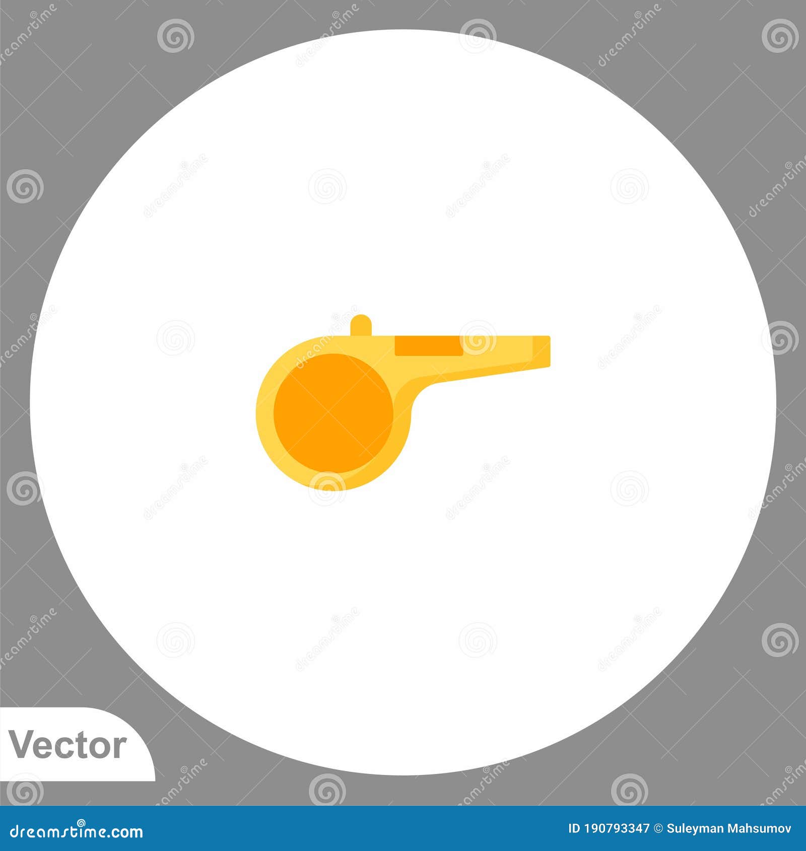 Whistle Vector Icon Sign Symbol Stock Vector - Illustration of metal ...