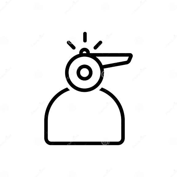 Black Line Icon for Whistleblower, Whistle and Liability Stock Vector ...