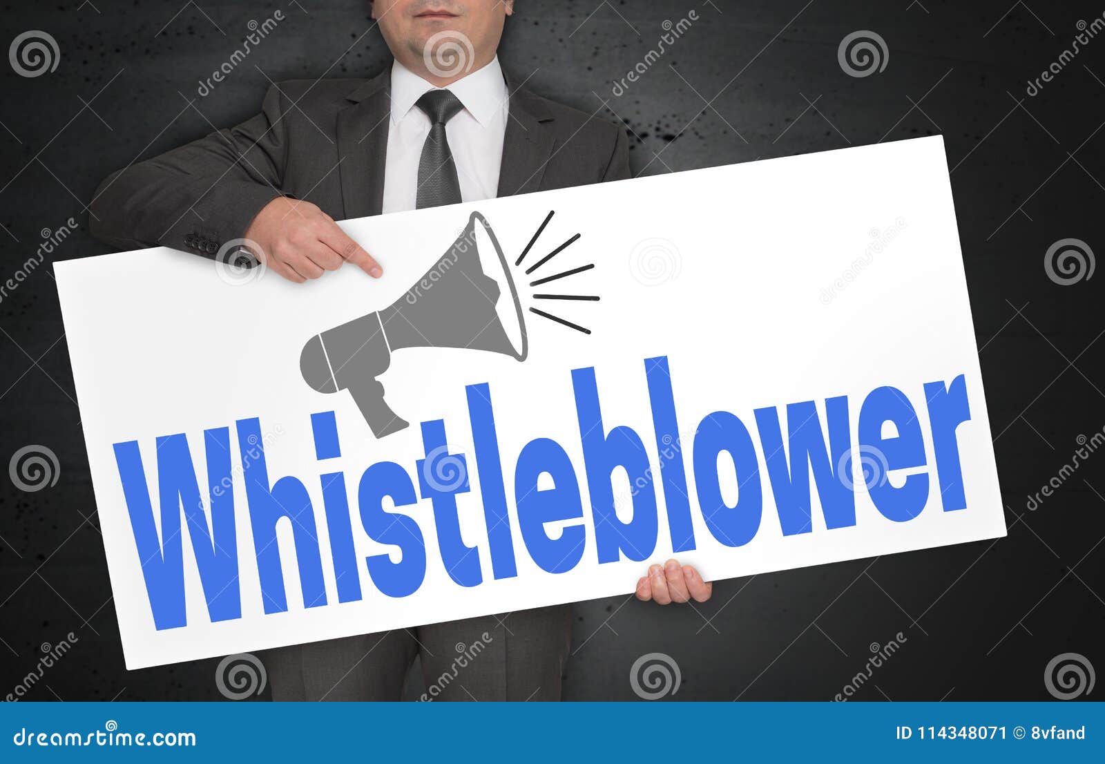 Whistleblower Poster is Held by Businessman Stock Image - Image of ...